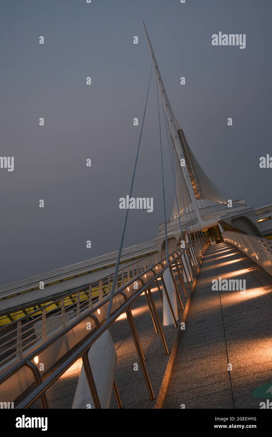 The Quadracci Pavilion, created by Santiago Calatrava, of the Milwaukee ...