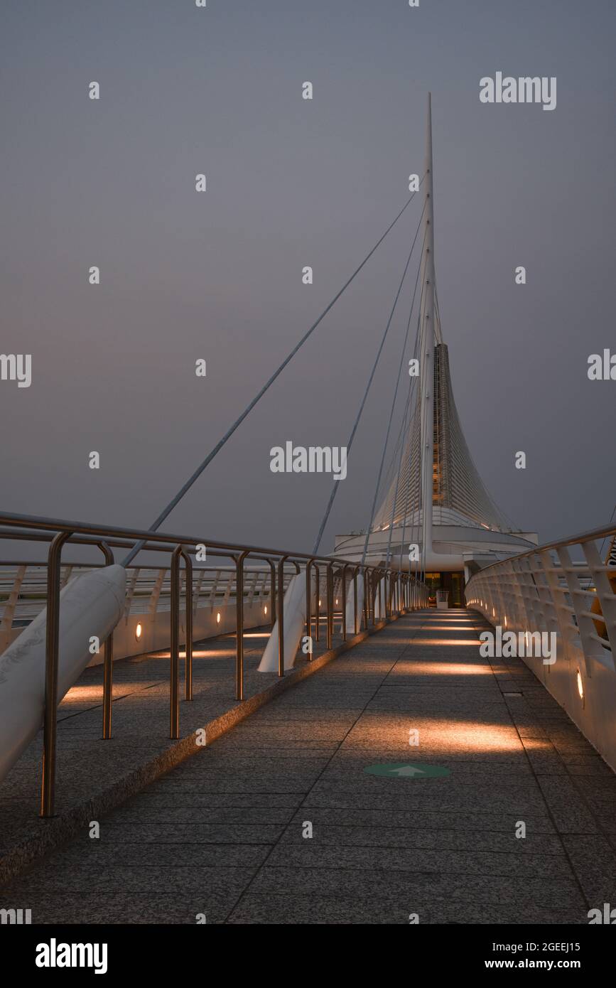 The Quadracci Pavilion, created by Santiago Calatrava, of the Milwaukee ...