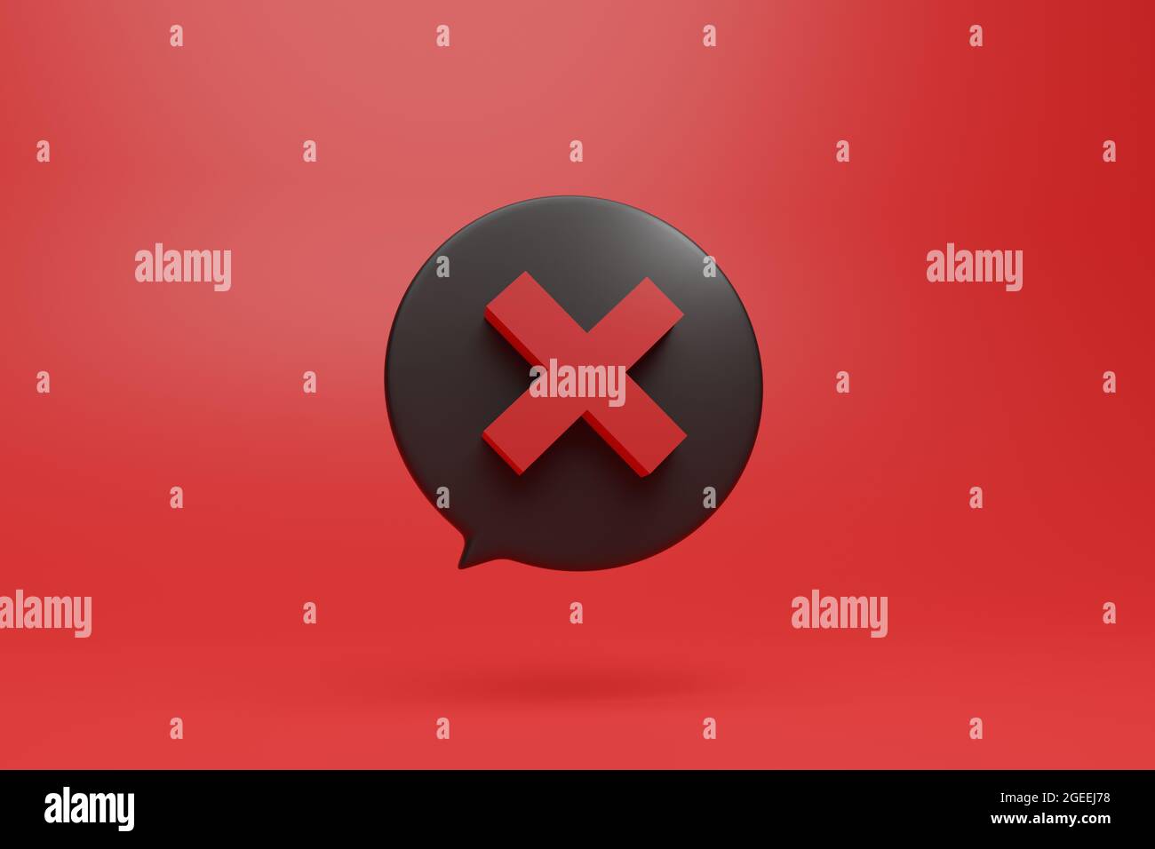 x no don't negative red sign symbol in 3d style illustration. in round ...