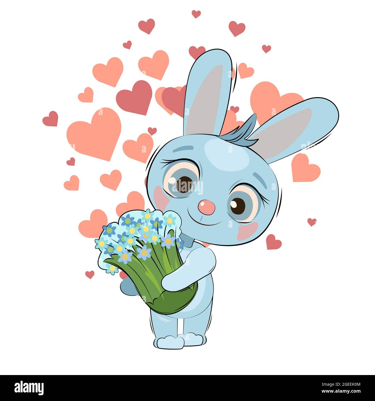 Little baby hare, rabbit. Isolated object on a white background ...