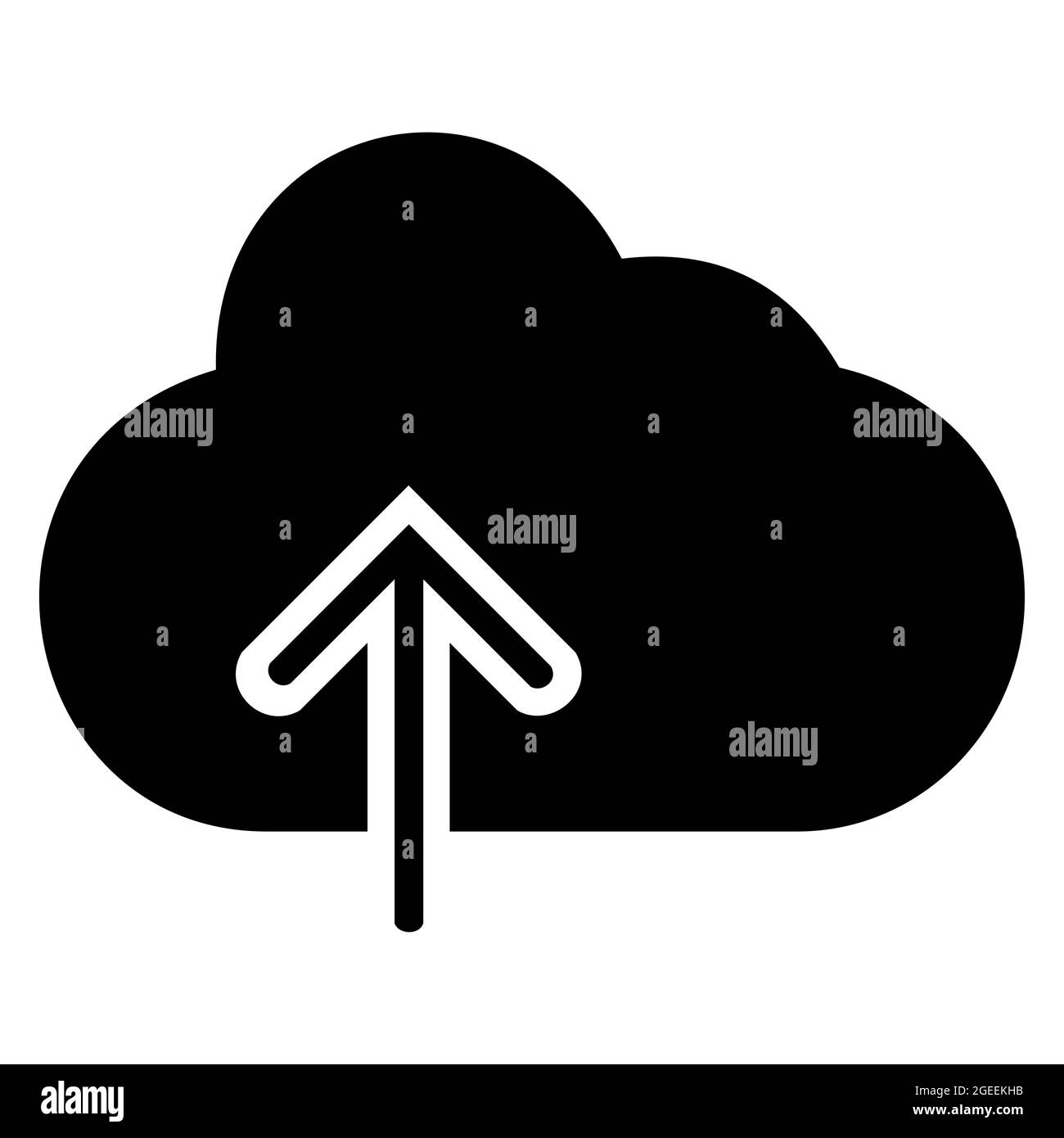 Icon Vector of Cloud with upward arrow - Glyph Style - simple ...