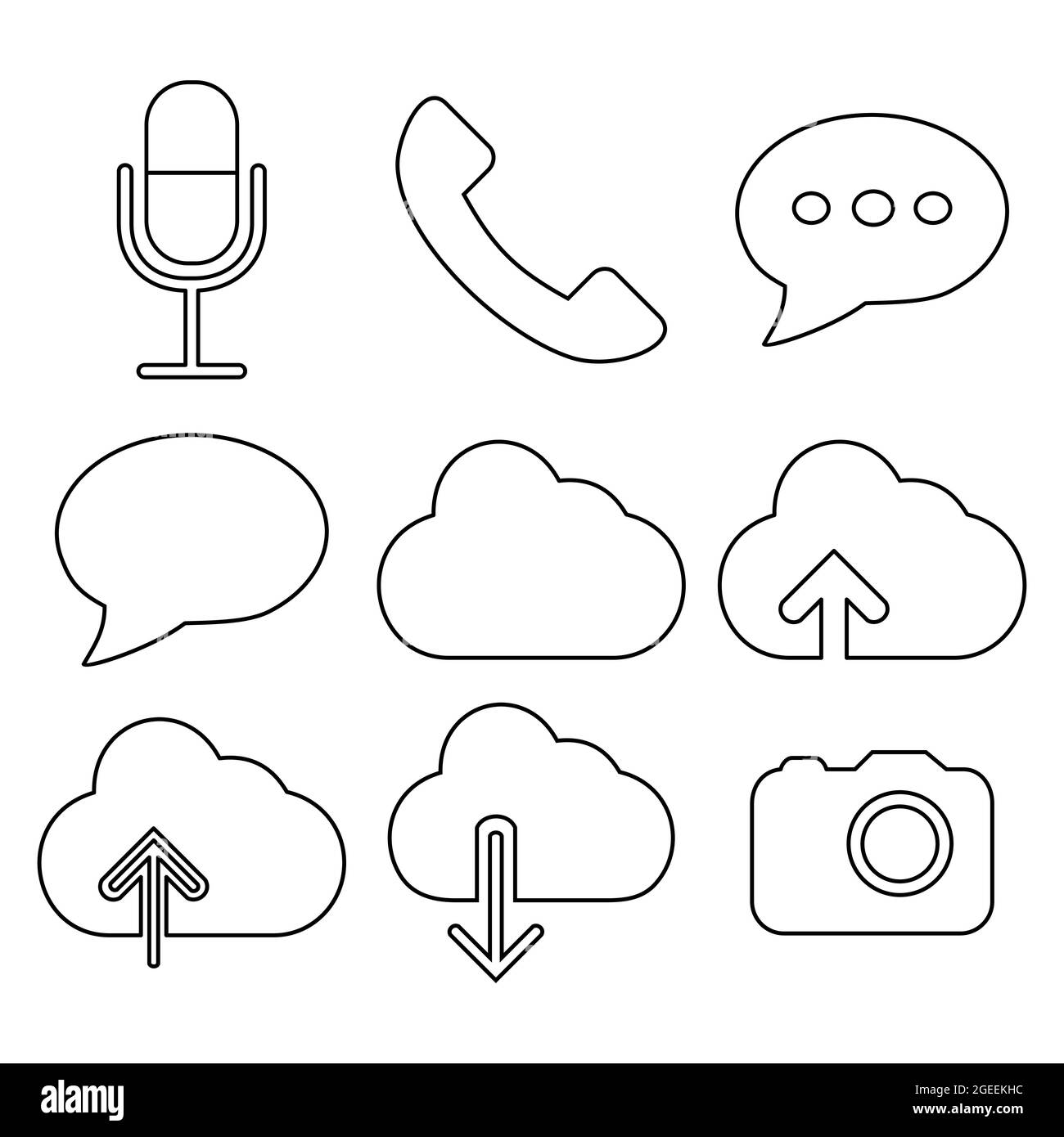 Set Icon Vector Of Mobile App Line Style Simple Illustration