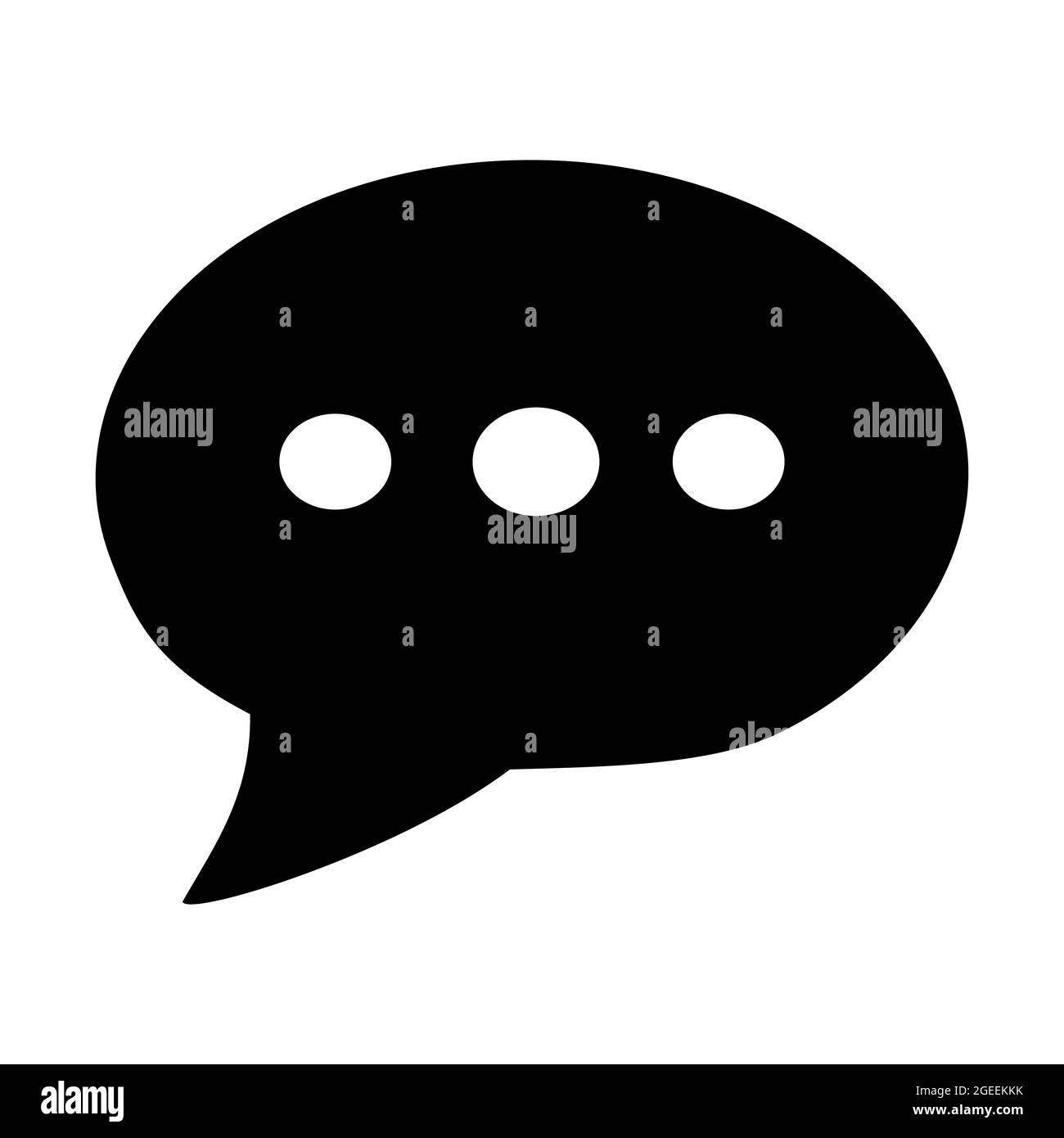Icon Vector of Message Bubble with dots - Glyph Style - simple ...