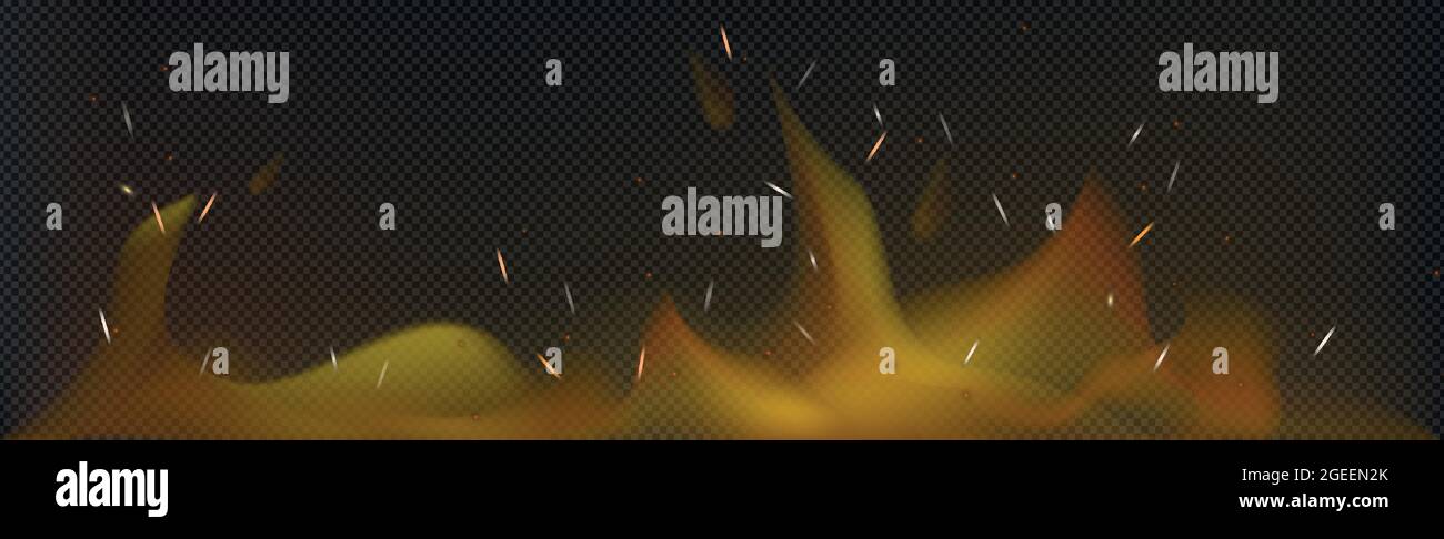 Realistic fire on a dark background - Vector illustration Stock Vector ...
