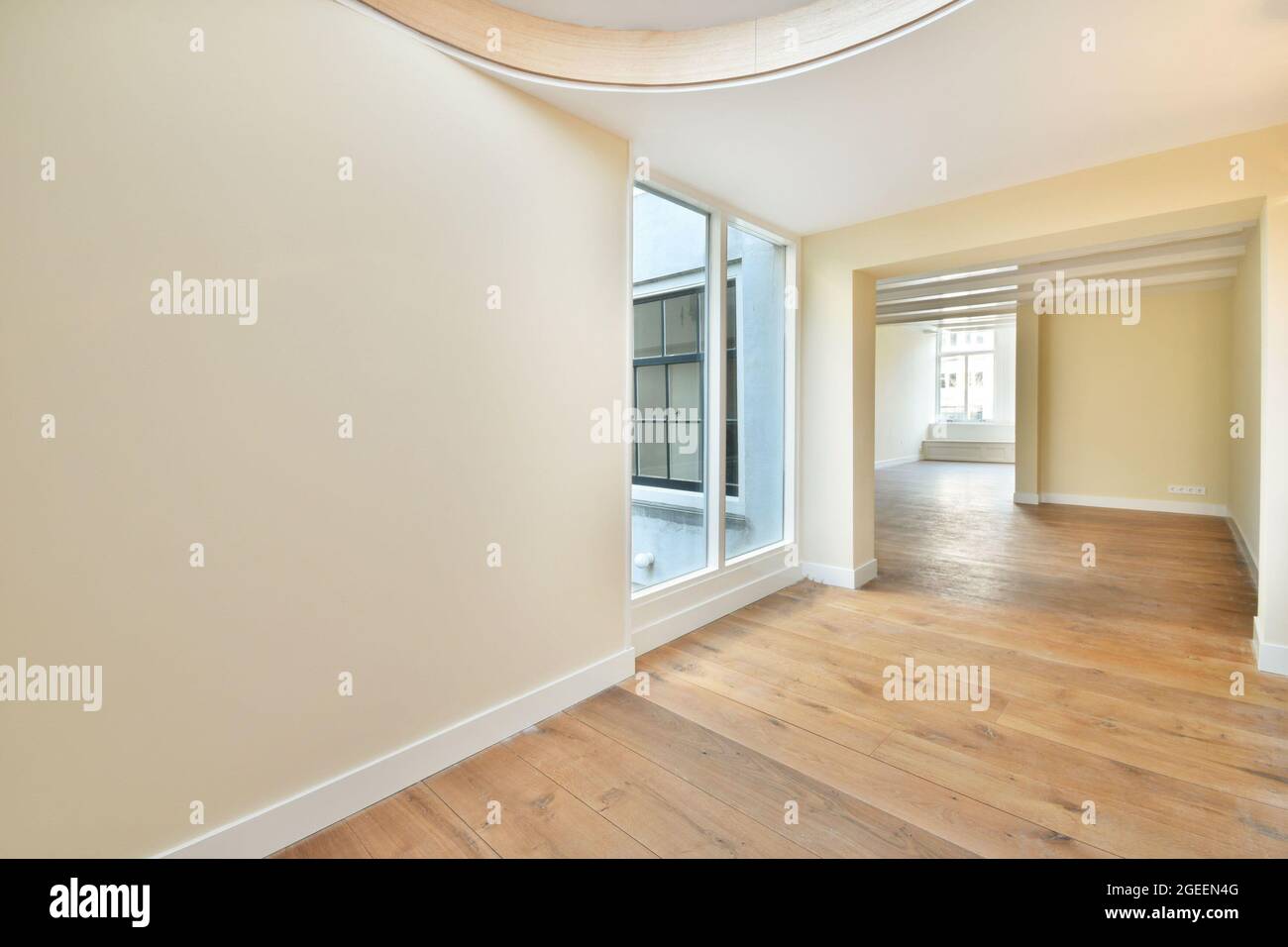 Beautiful modern interior design for an empty room in natural colors ...