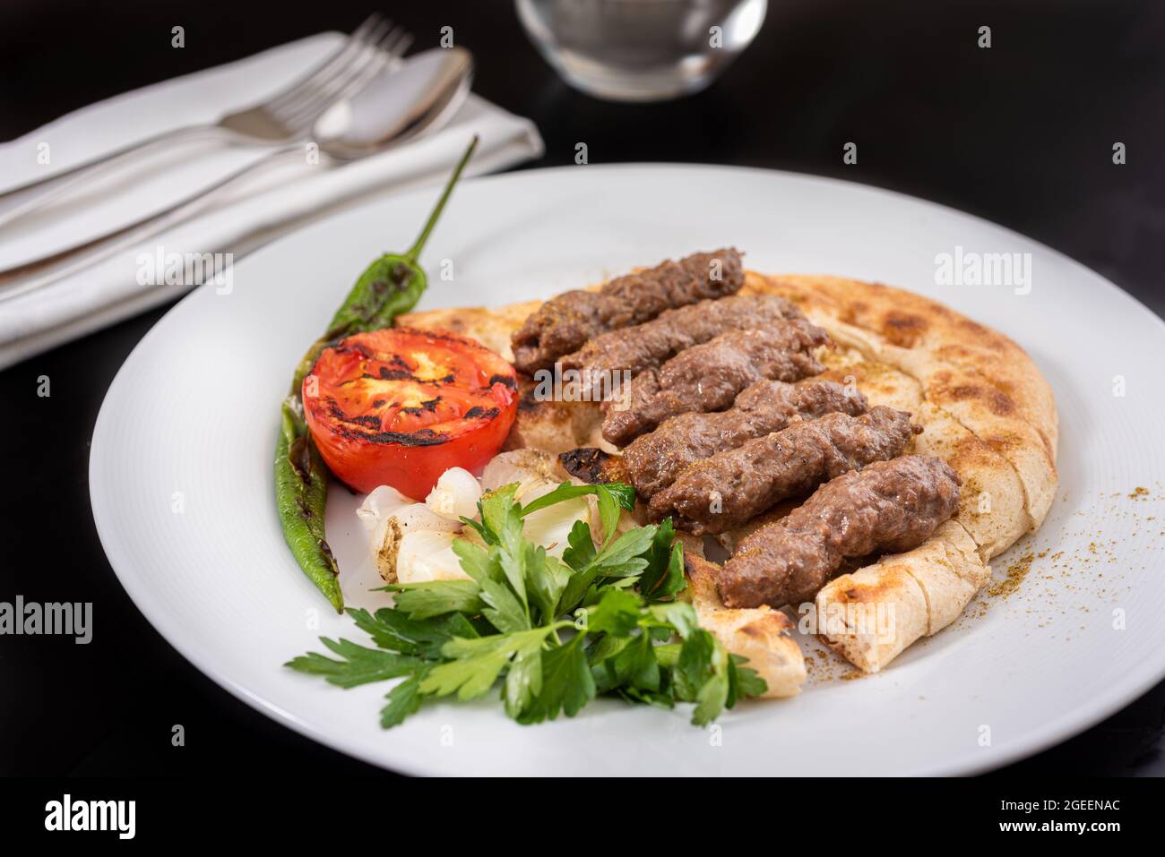 Turkish shish meatball traditional kofte. Spicy meatballs Kebab or ...