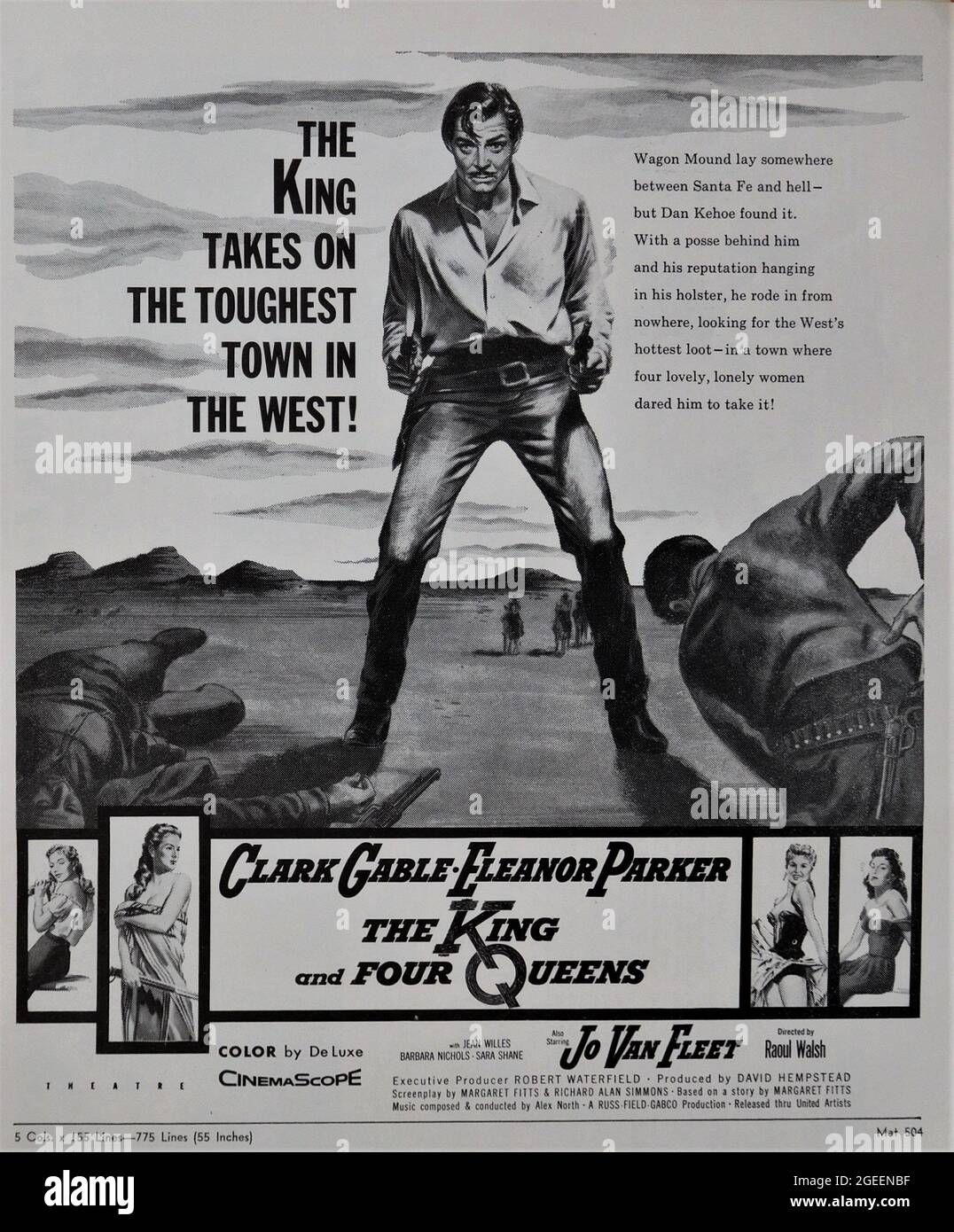 CLARK GABLE ELEANOR PARKER JEAN WILLES BARBARA NICHOLS and SARA SHANE ...
