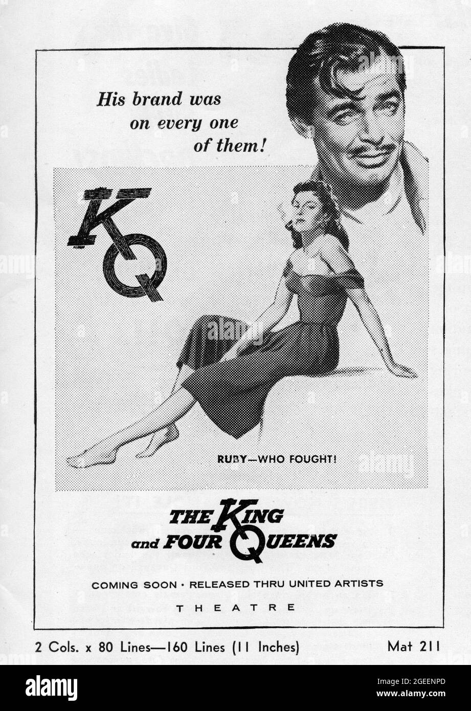 CLARK GABLE and JEAN WILLES in THE KING AND FOUR QUEENS 1956 director ...