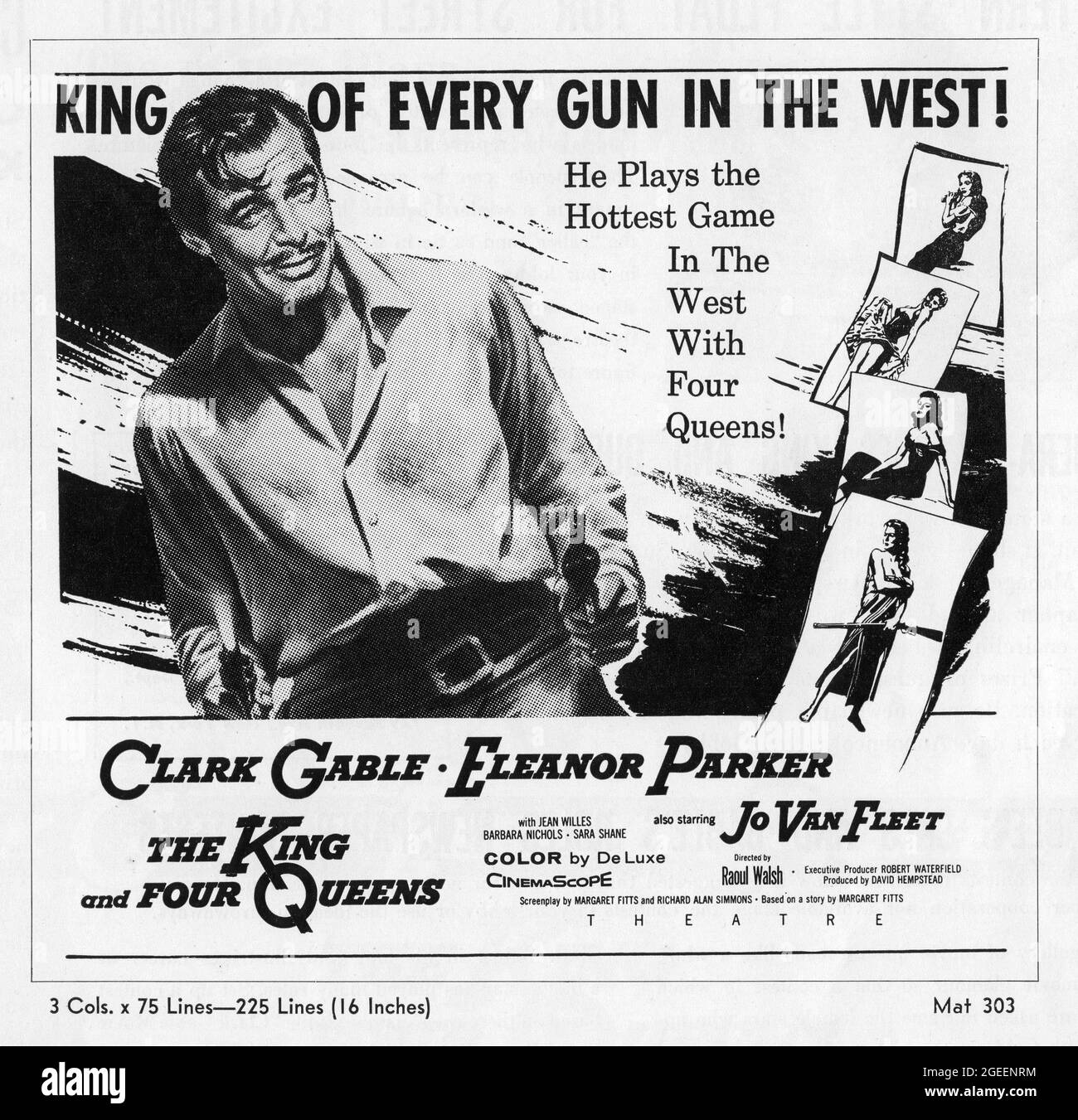 CLARK GABLE ELEANOR PARKER JEAN WILLES BARBARA NICHOLS and SARA SHANE ...