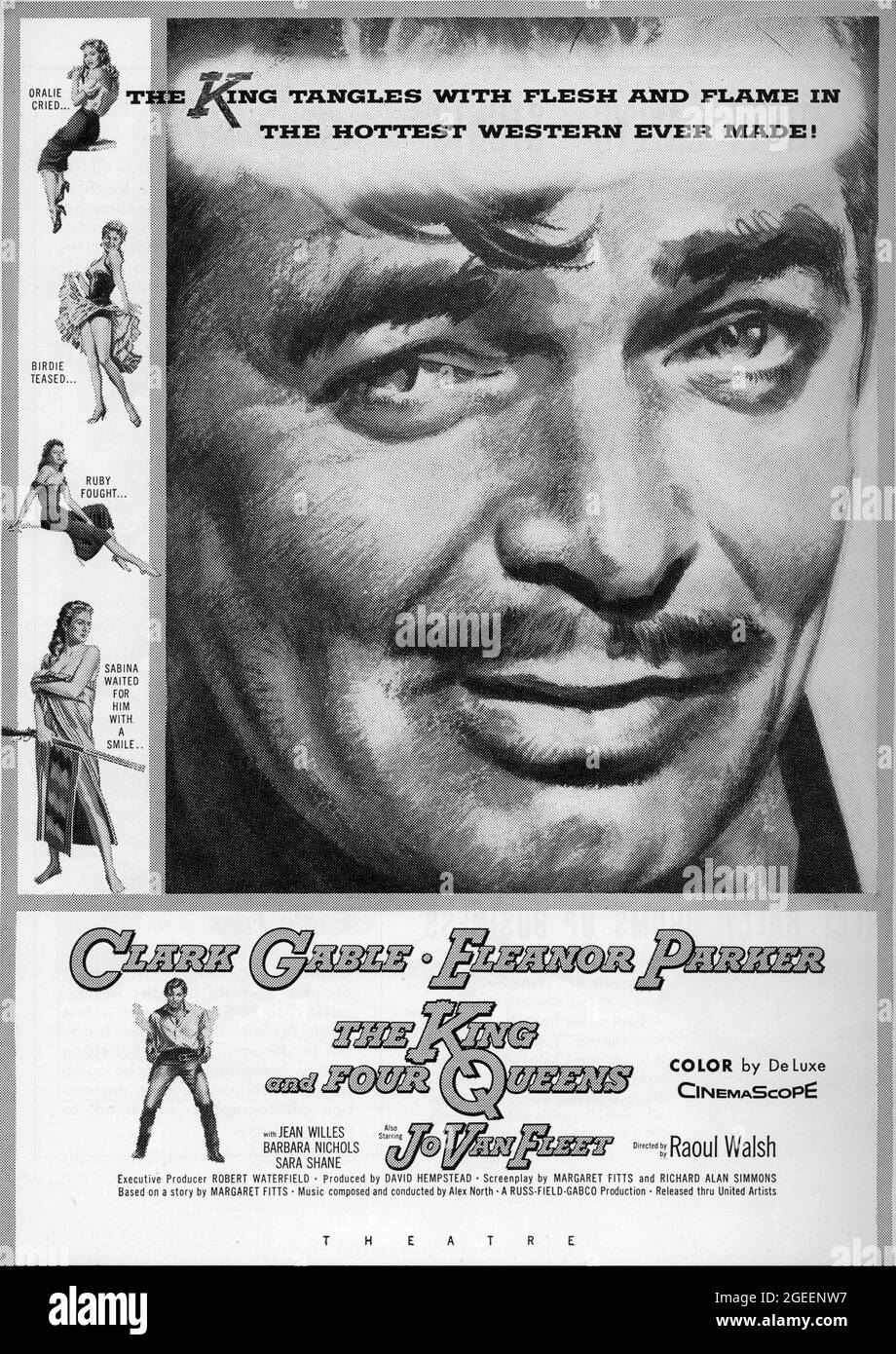 CLARK GABLE ELEANOR PARKER JEAN WILLES BARBARA NICHOLS and SARA SHANE ...