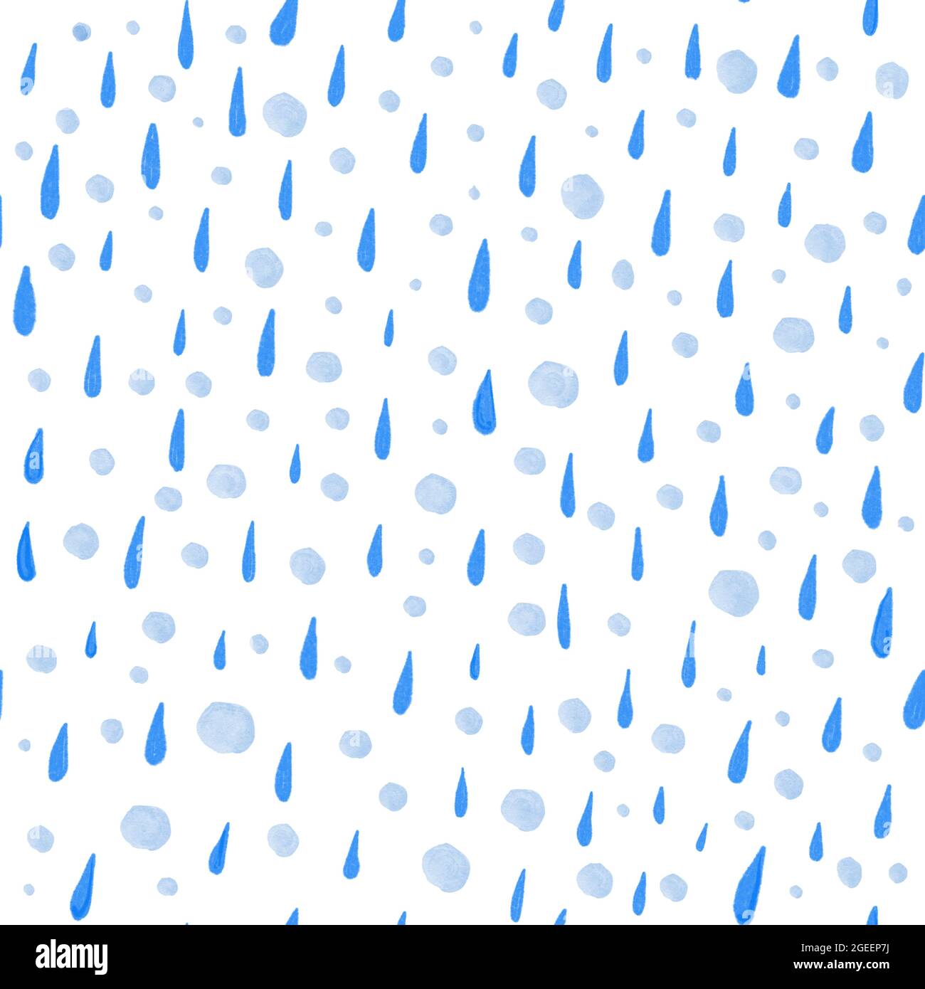 Seamless pattern from hand drawn watercolor blue rain drops Stock Photo ...
