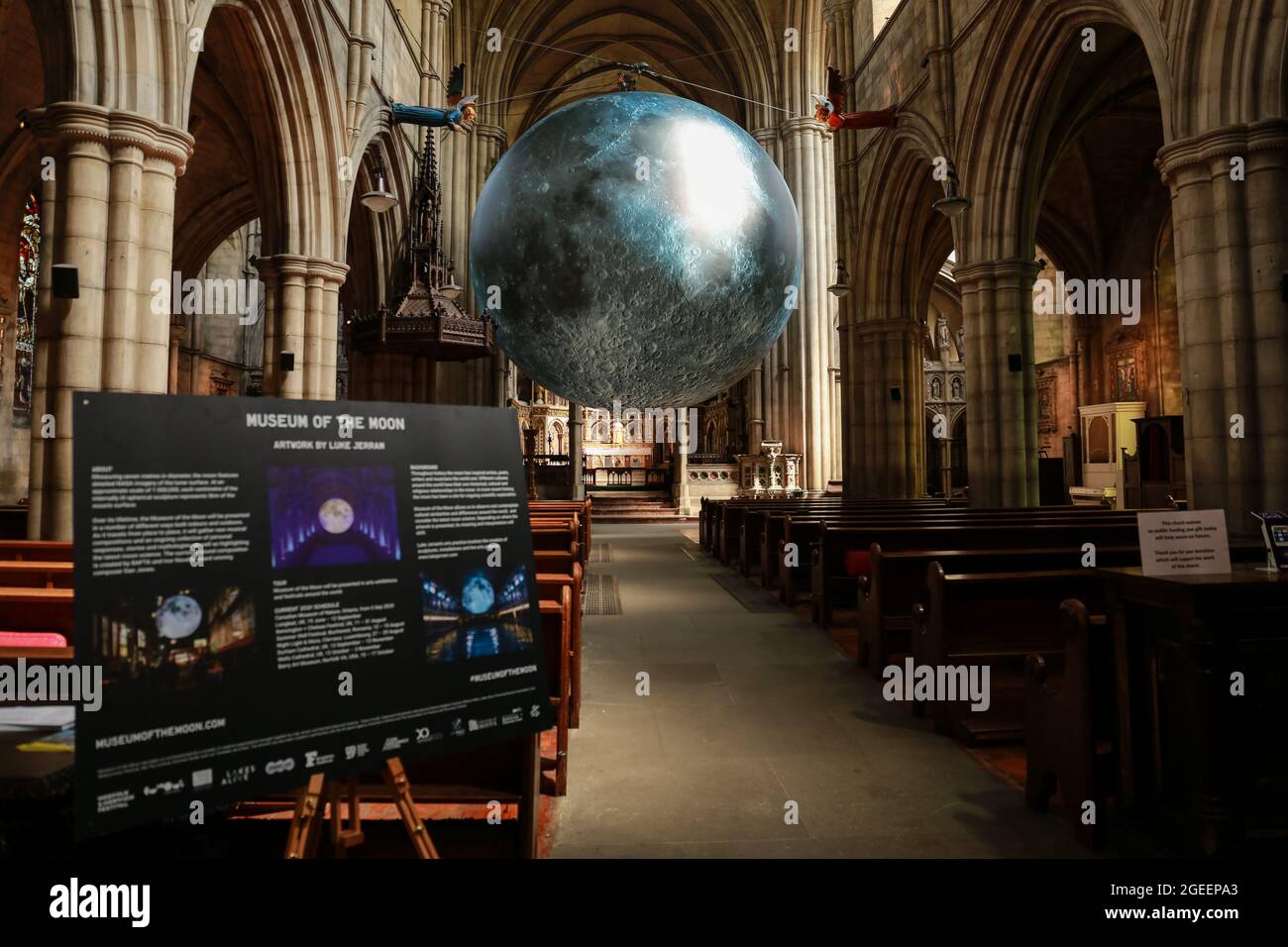London, UK. 19 August 2021. Installation Museum of the Moon by Luke ...
