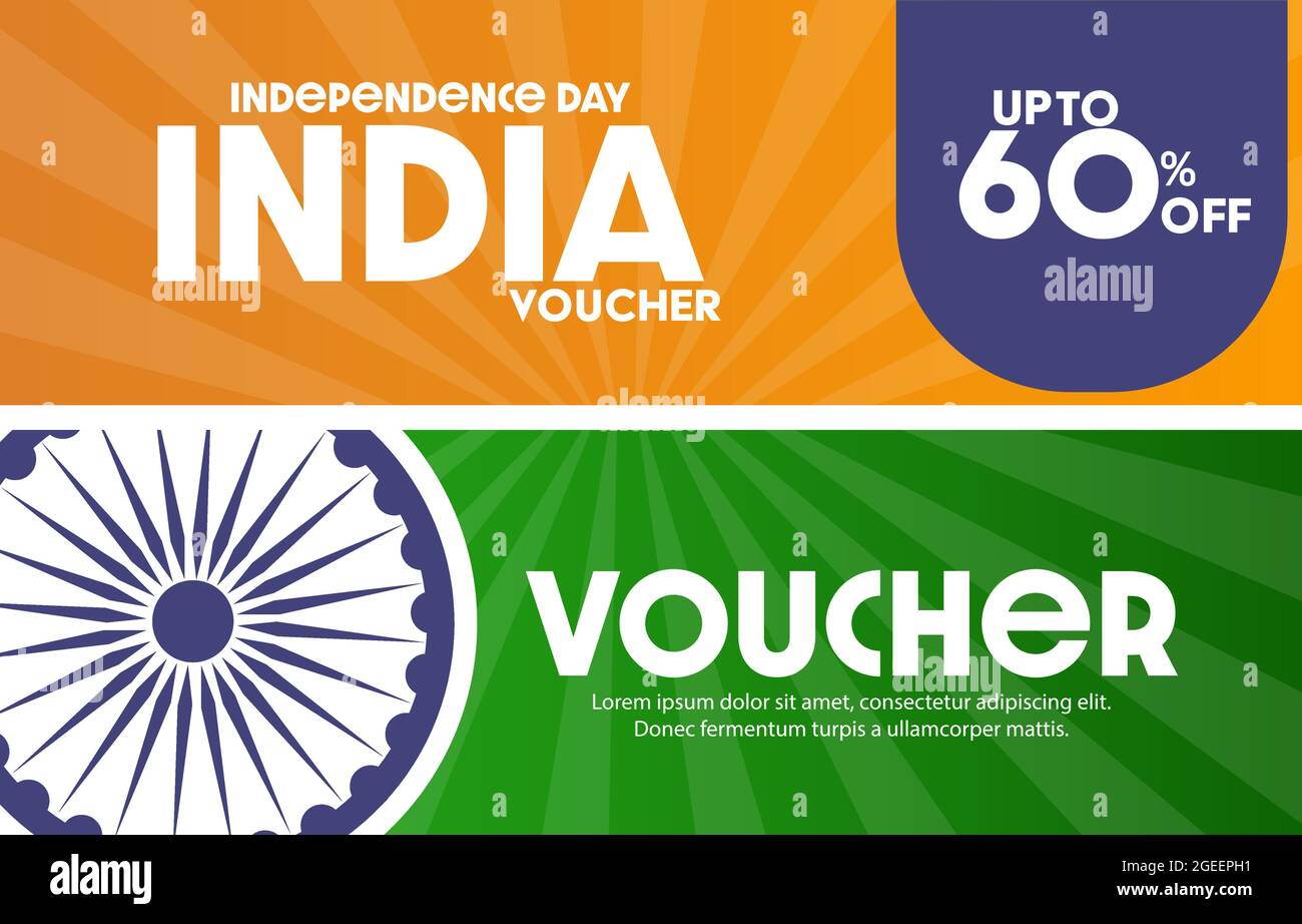Independence Day India gift voucher coupon offers up to 60% off Stock ...