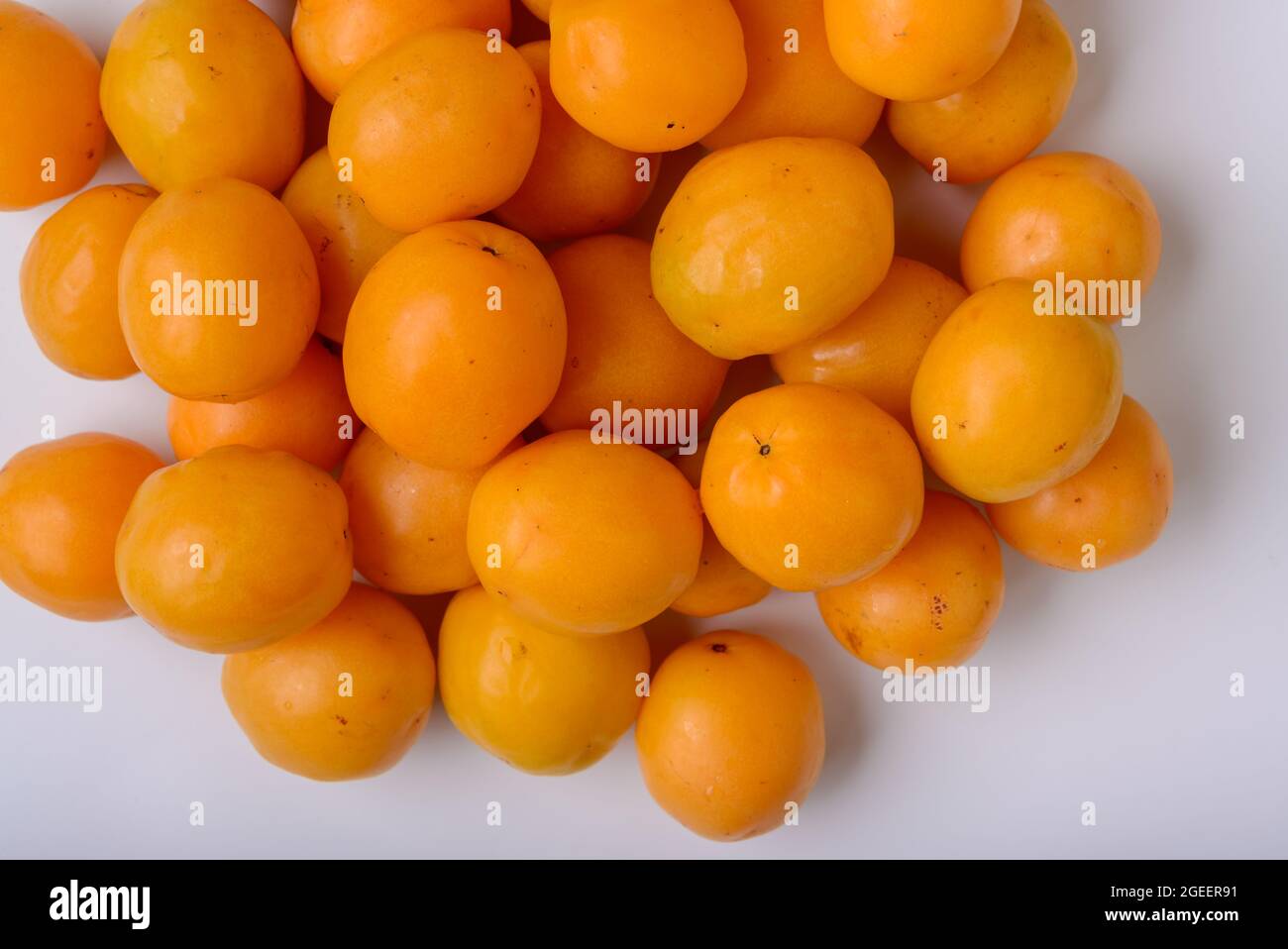 Caja Brazilian fruit on white background Stock Photo - Alamy