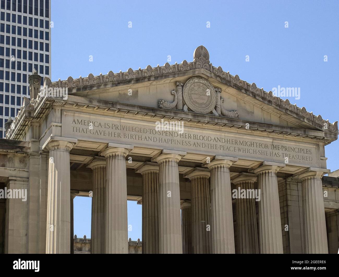 Nashville, TN, USA - June 17, 2007: Downtown. Front of beige stone War ...