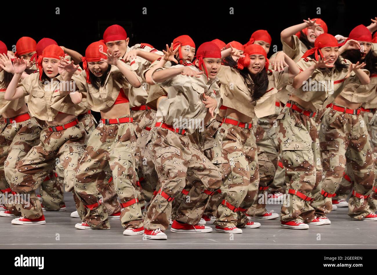 Yokohama, Japan. 19th Aug, 2021. Dance team members of Eimei High ...