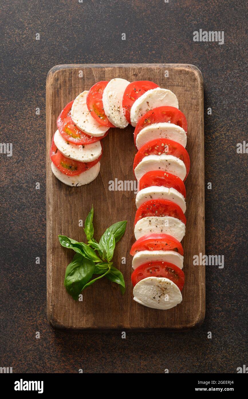 Caprese candy cane board is holiday appetizer for festive Xmas party on ...