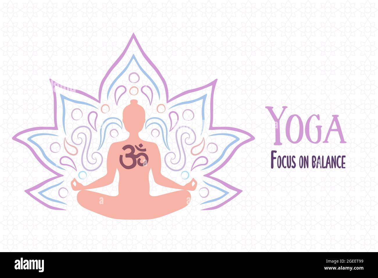 Yoga balance web banner illustration of indian culture woman body ...