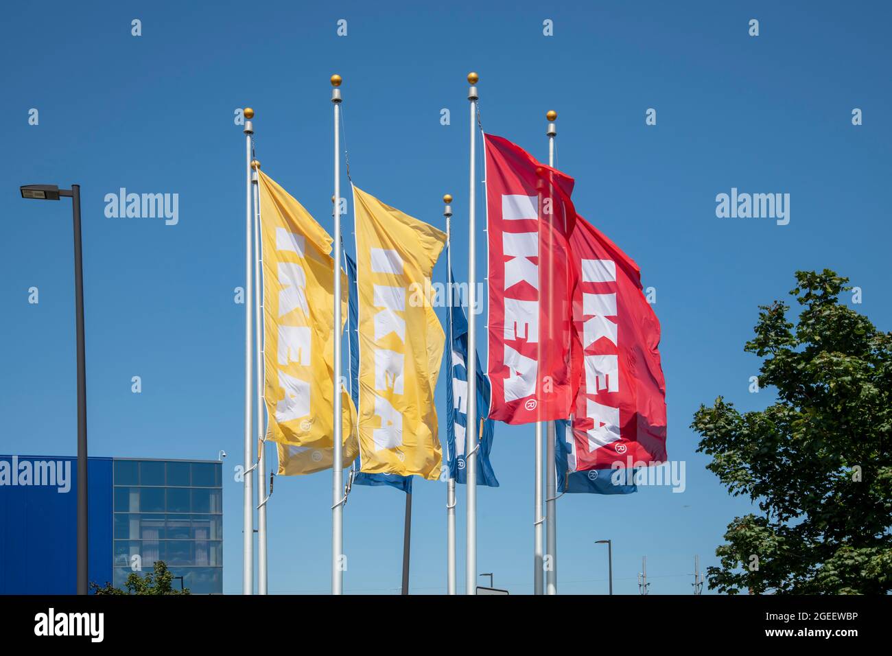 Bloomington, Minnesota. Ikea home furnishings store. Ikea flags flying ... Bloomington, Minnesota. Ikea home furnishings store. Ikea flags flying ...