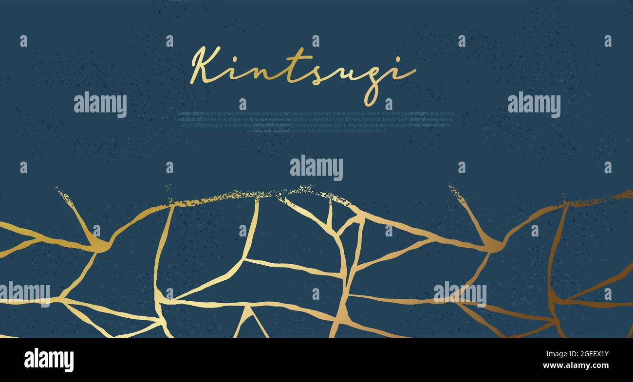 Kintsugi texture web template background. Traditional japanese broken ...