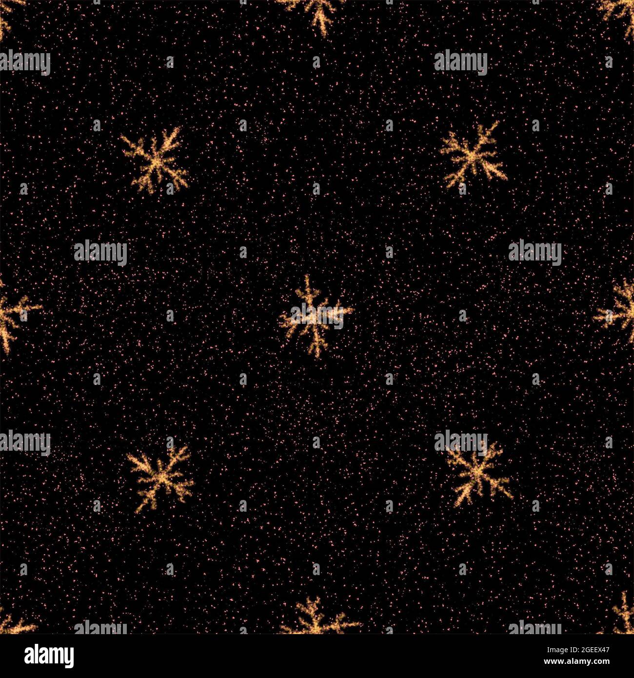 Hand Drawn Snowflakes Christmas Seamless Pattern. Subtle Flying Snow ...