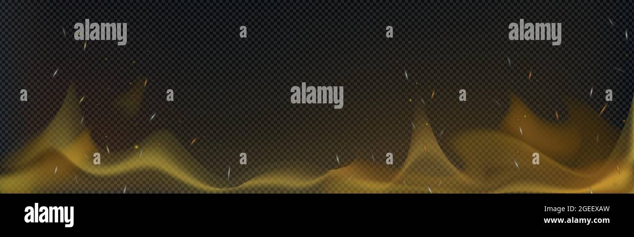 Realistic fire on a dark background - Vector illustration Stock Vector ...