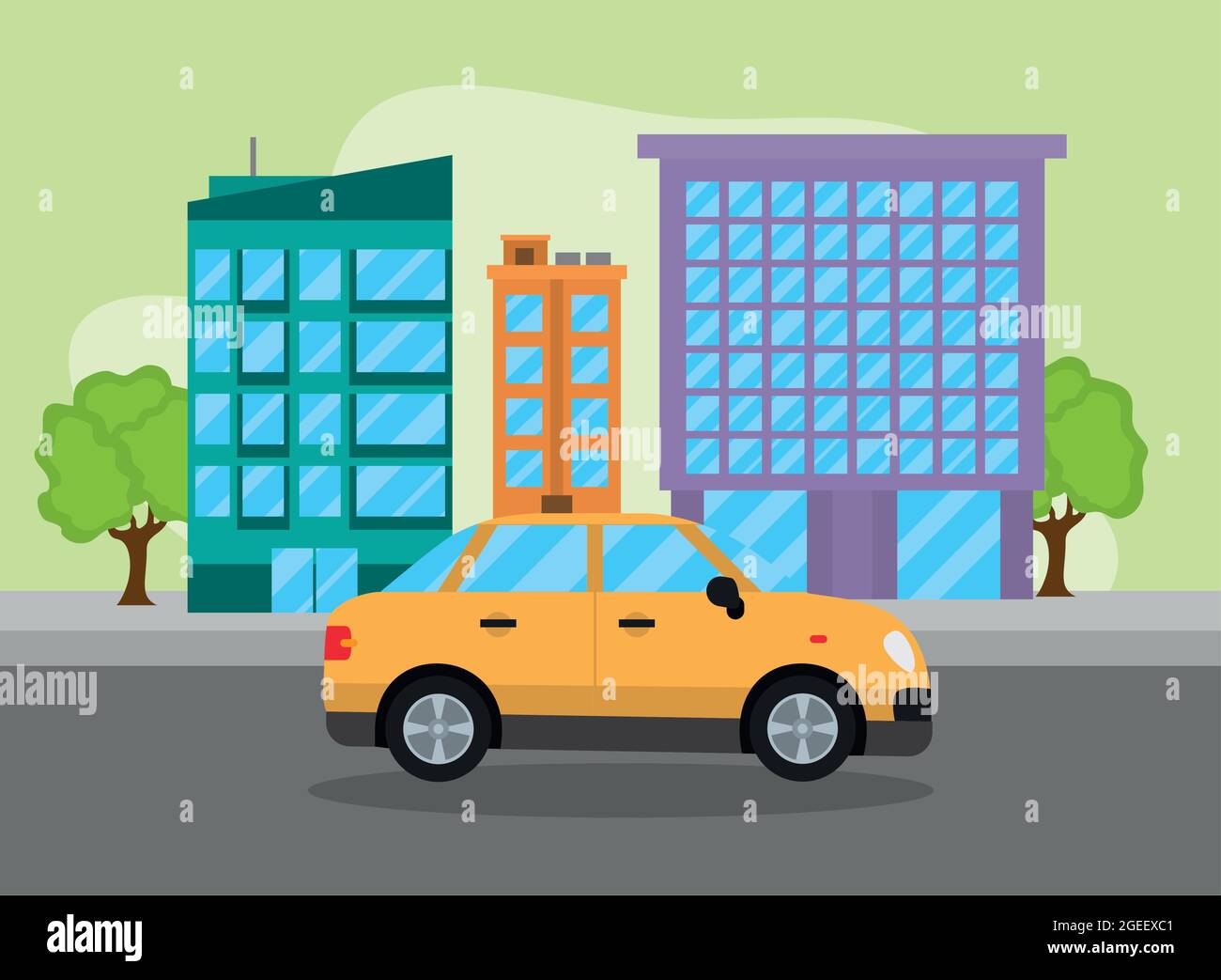 car on the road in cityscape Stock Vector Image & Art - Alamy