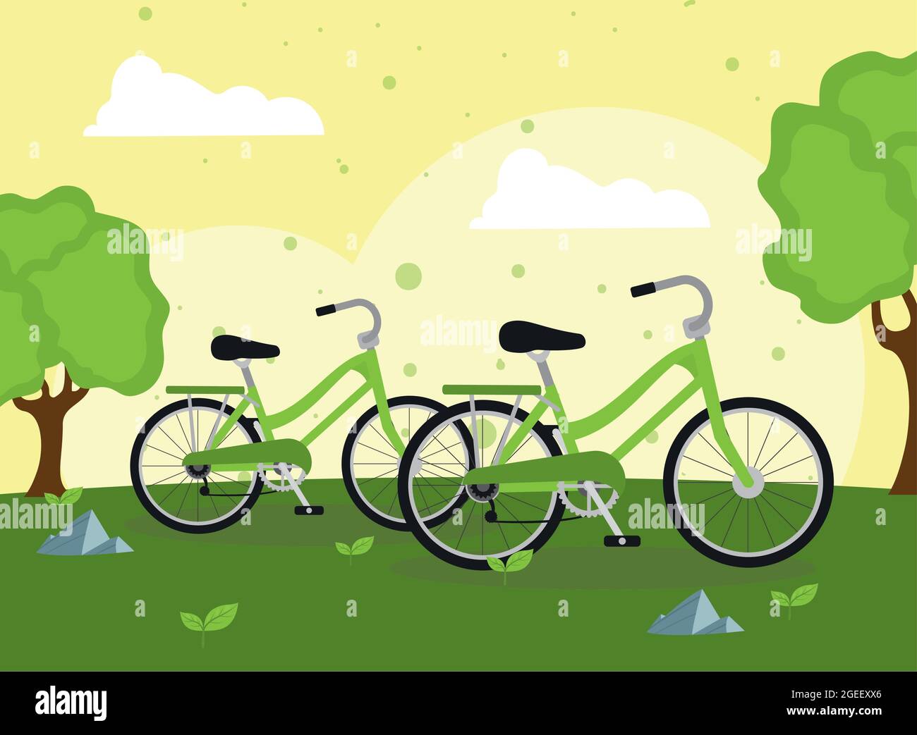 Green bikes Stock Vector Images - Alamy