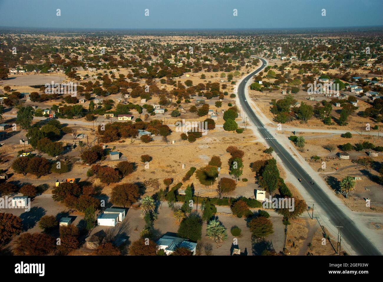 The town of Maun as seen from the air, Botswana Stock Photo - Alamy