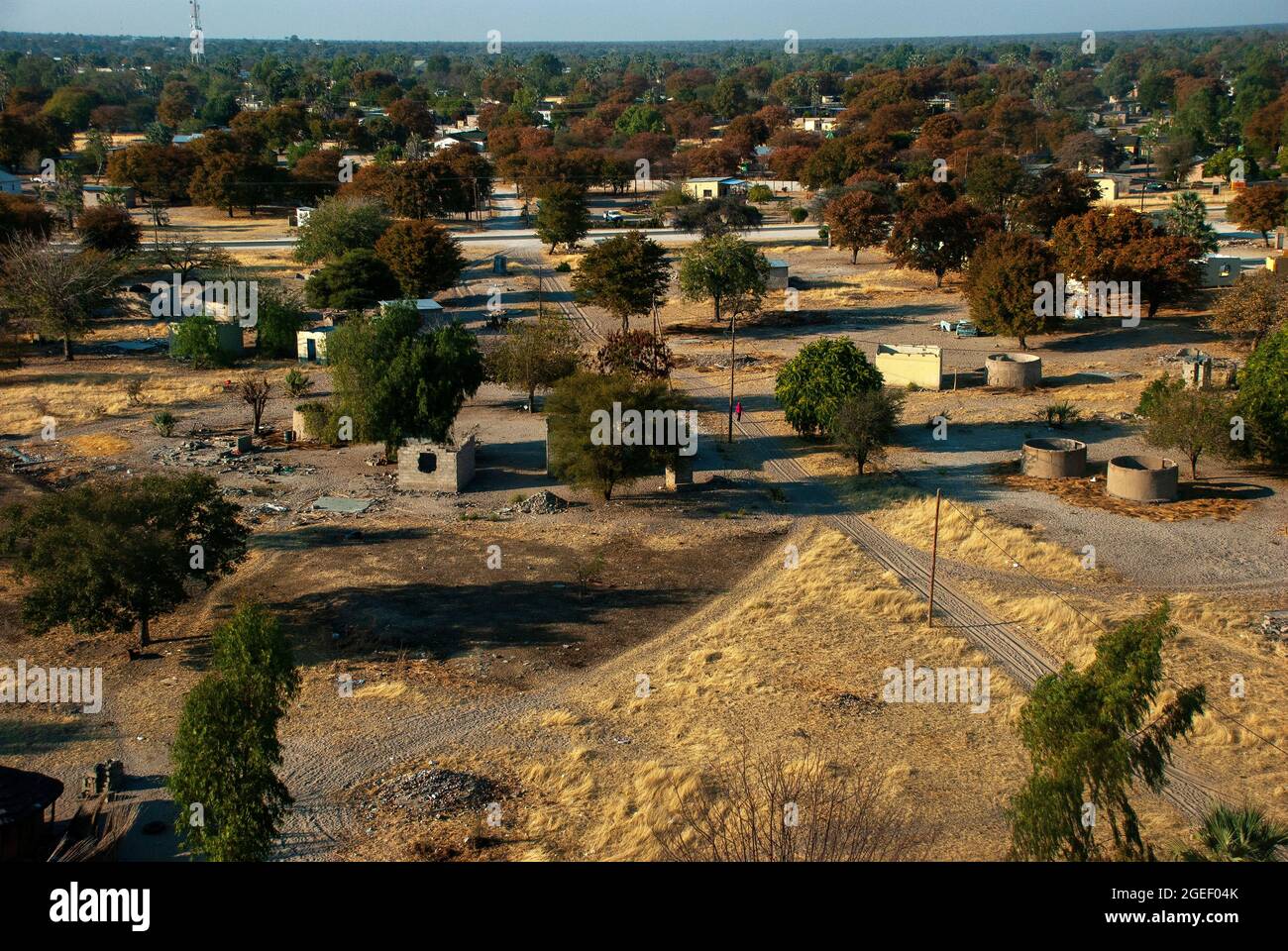 The town of Maun as seen from the air, Botswana Stock Photo - Alamy