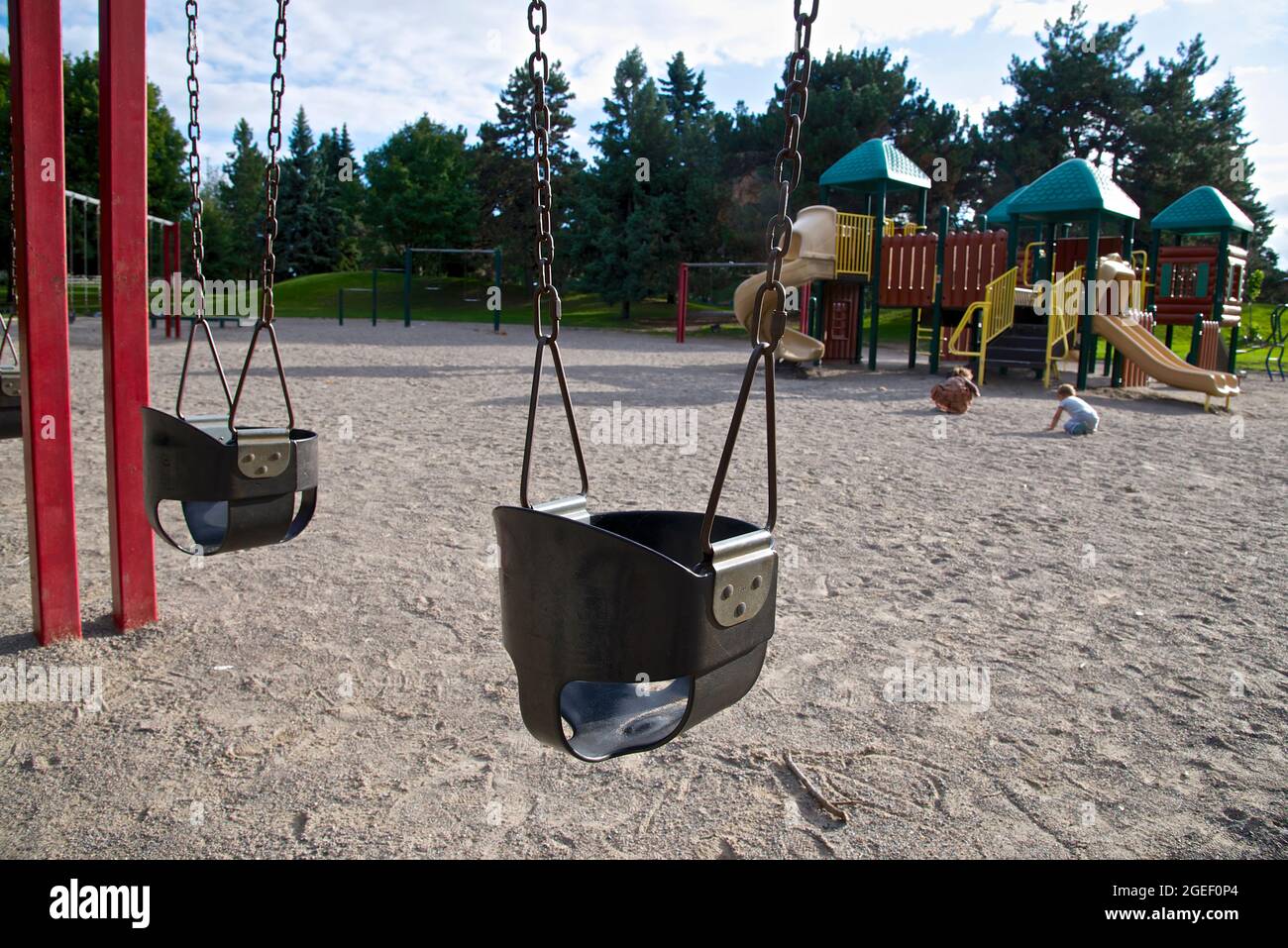 Park playground swing slide hi-res stock photography and images - Alamy