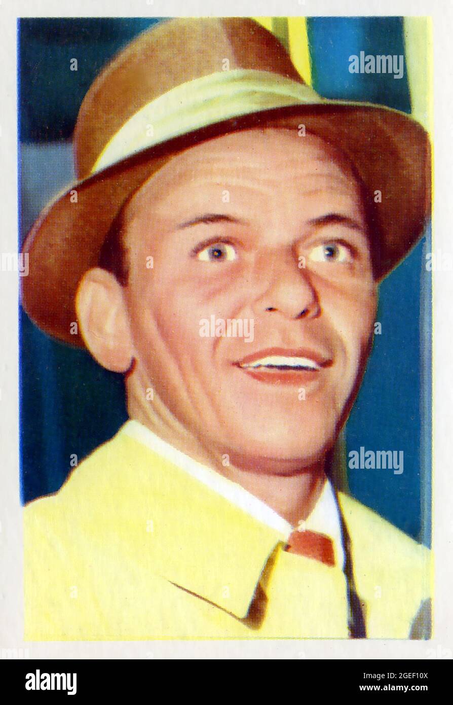 Image of Frank Sinatra on trading card from the 1950s Stock Photo - Alamy