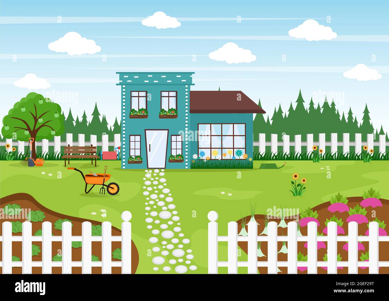 Vegetables gardens Stock Vector Images - Alamy