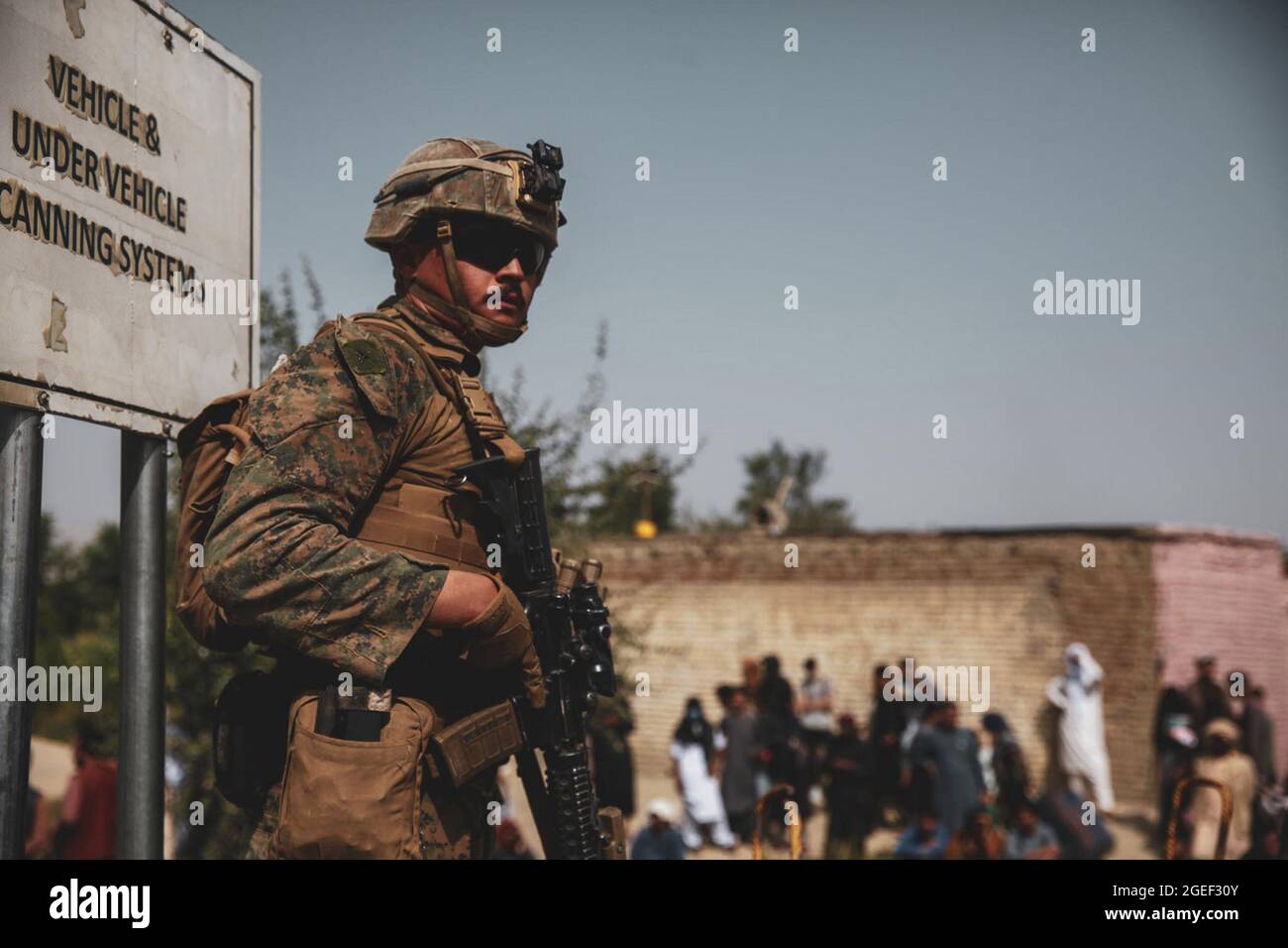 Kabul, Afghanistan. 19th Aug, 2021. A Marine with the 24th Marine ...