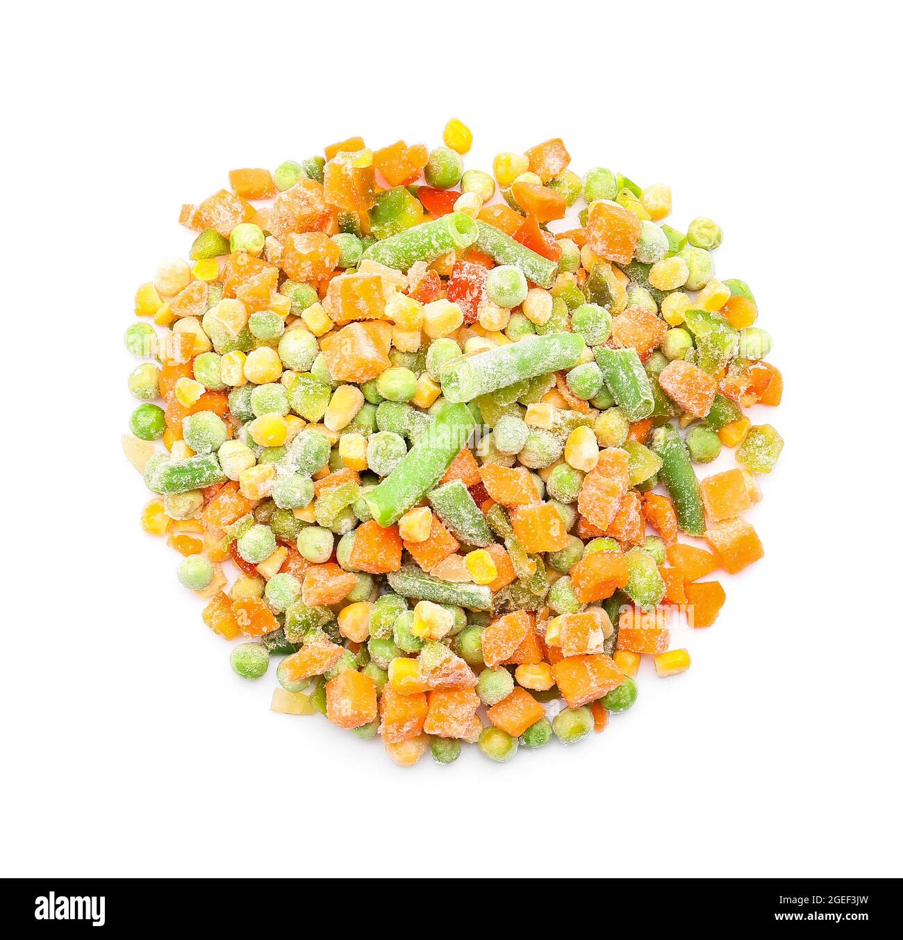 Different frozen vegetables on white background Stock Photo - Alamy