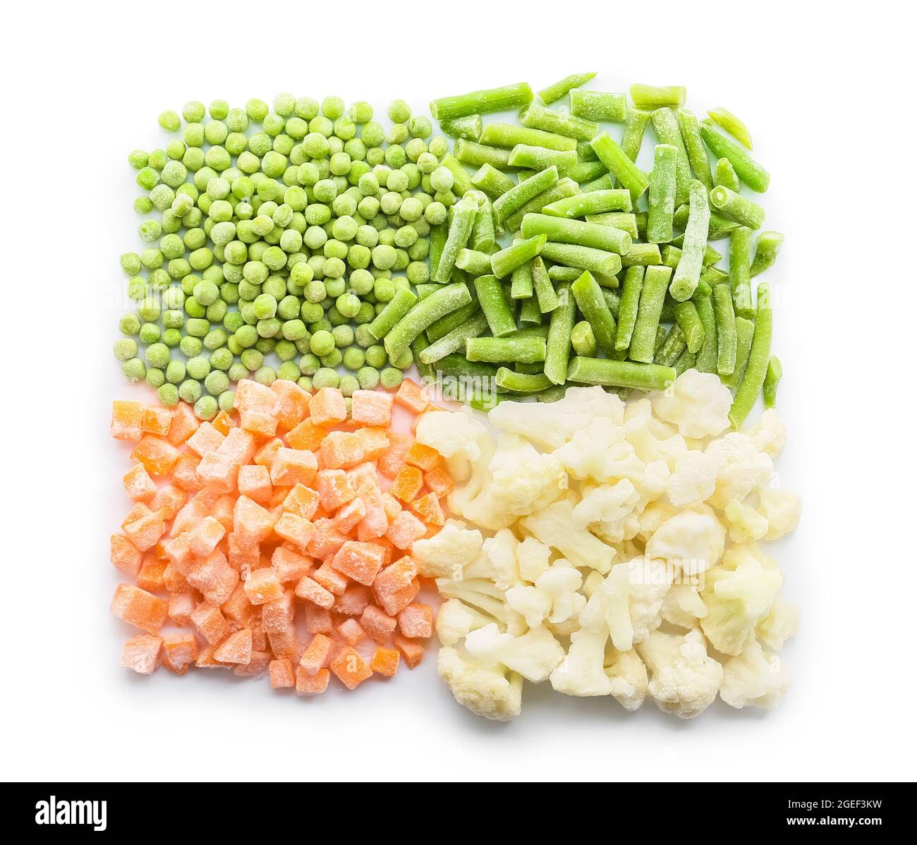 Different frozen vegetables on white background Stock Photo - Alamy