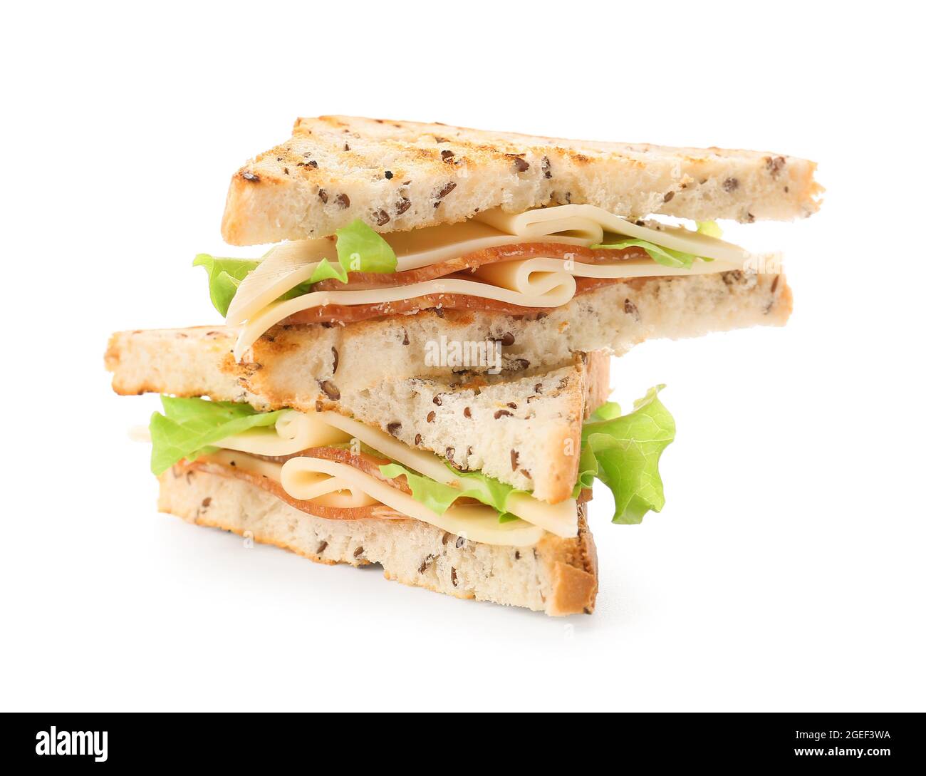 Tasty sandwiches on white background Stock Photo - Alamy