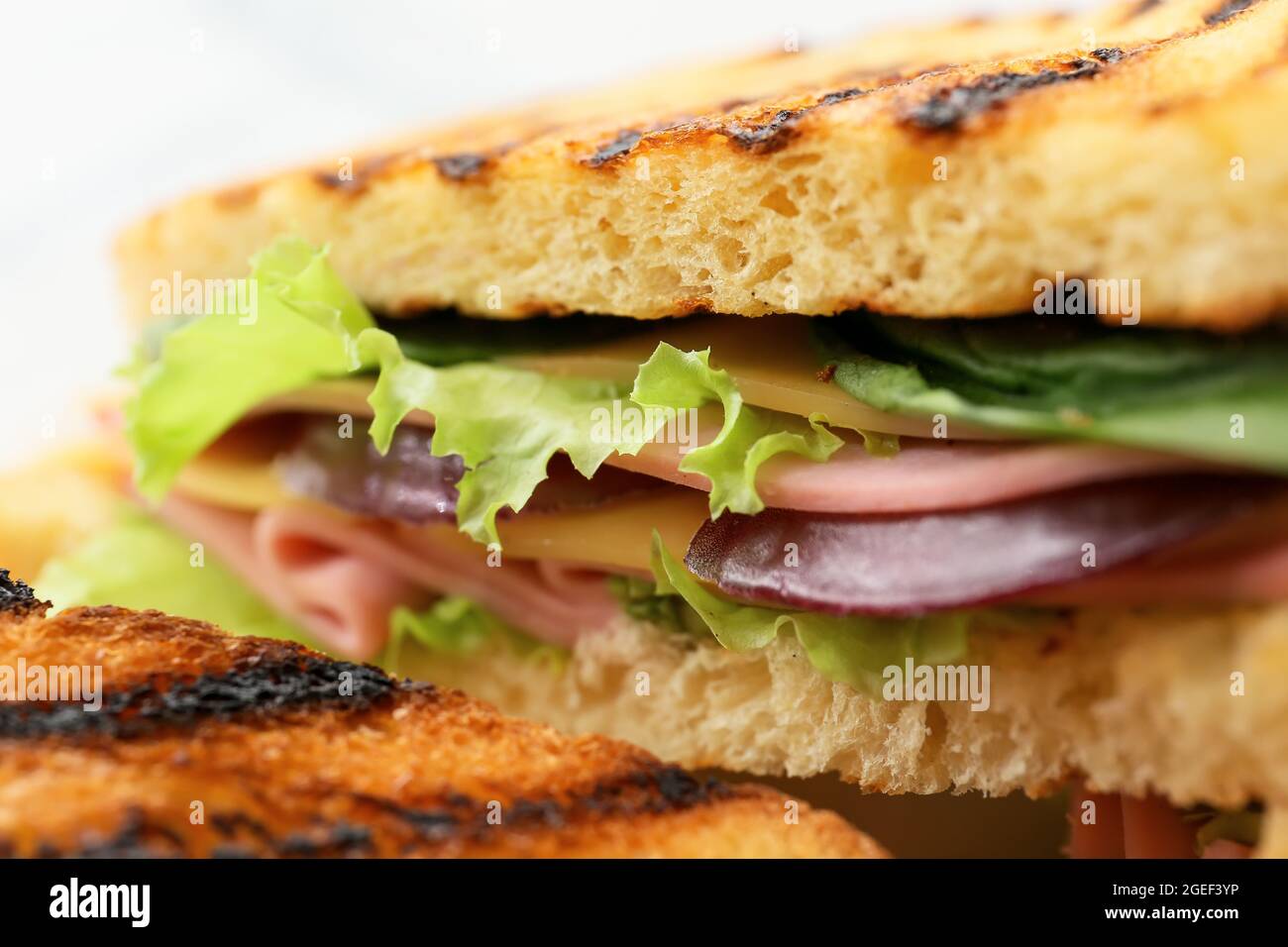 Tasty sandwich on light background, closeup Stock Photo - Alamy