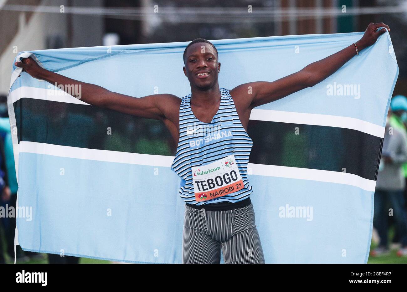 Nairobi, Kenya. 19th Aug, 2021. Gold medalist Letsile Tebogo of ...