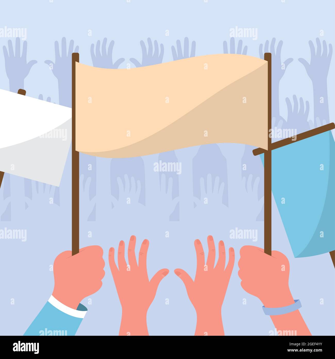 protesting hands and placards illustration Stock Vector Image & Art - Alamy
