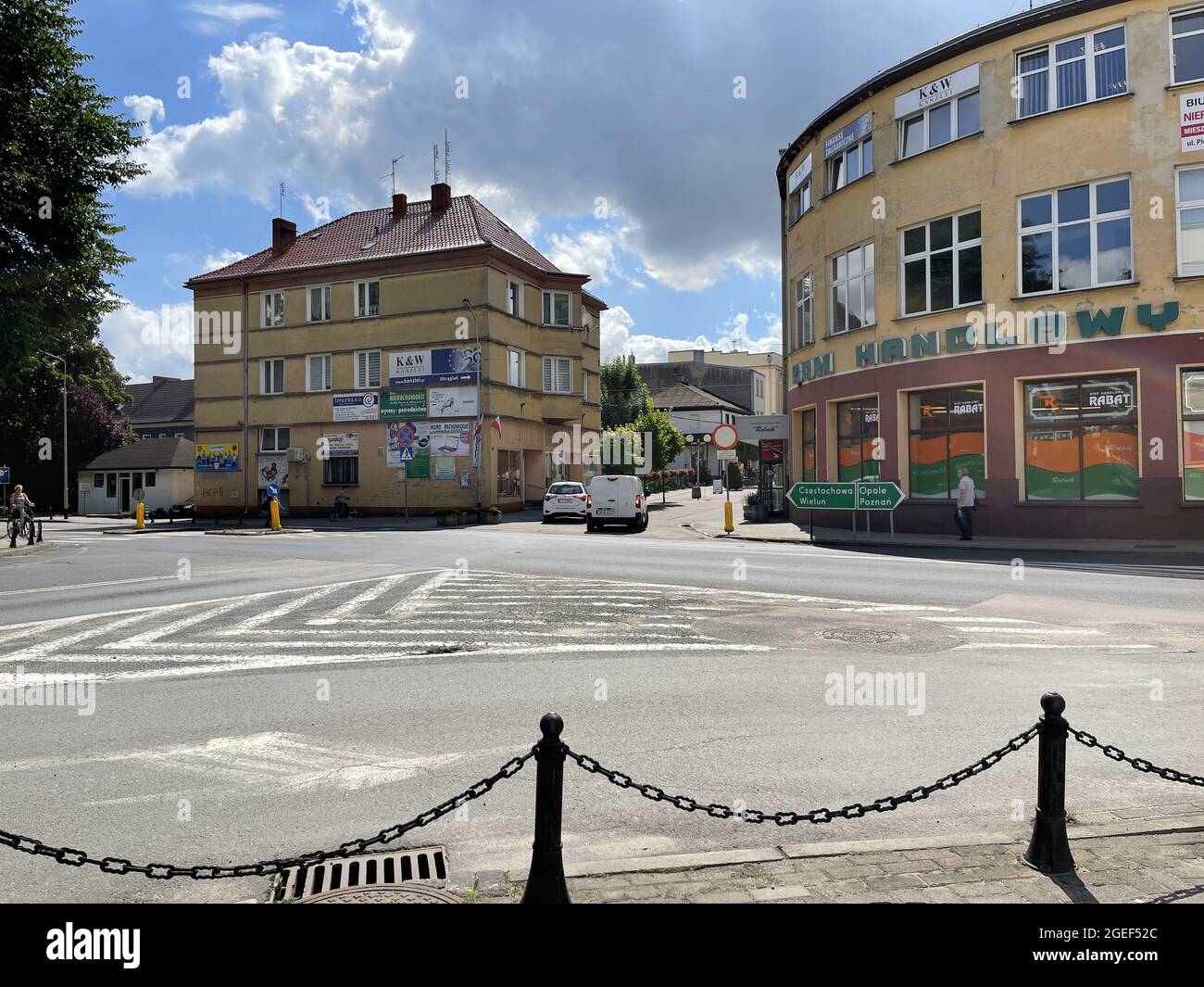 OLESNO, POLAND - Aug 11, 2021: The main station of Olesno Slaskie ...