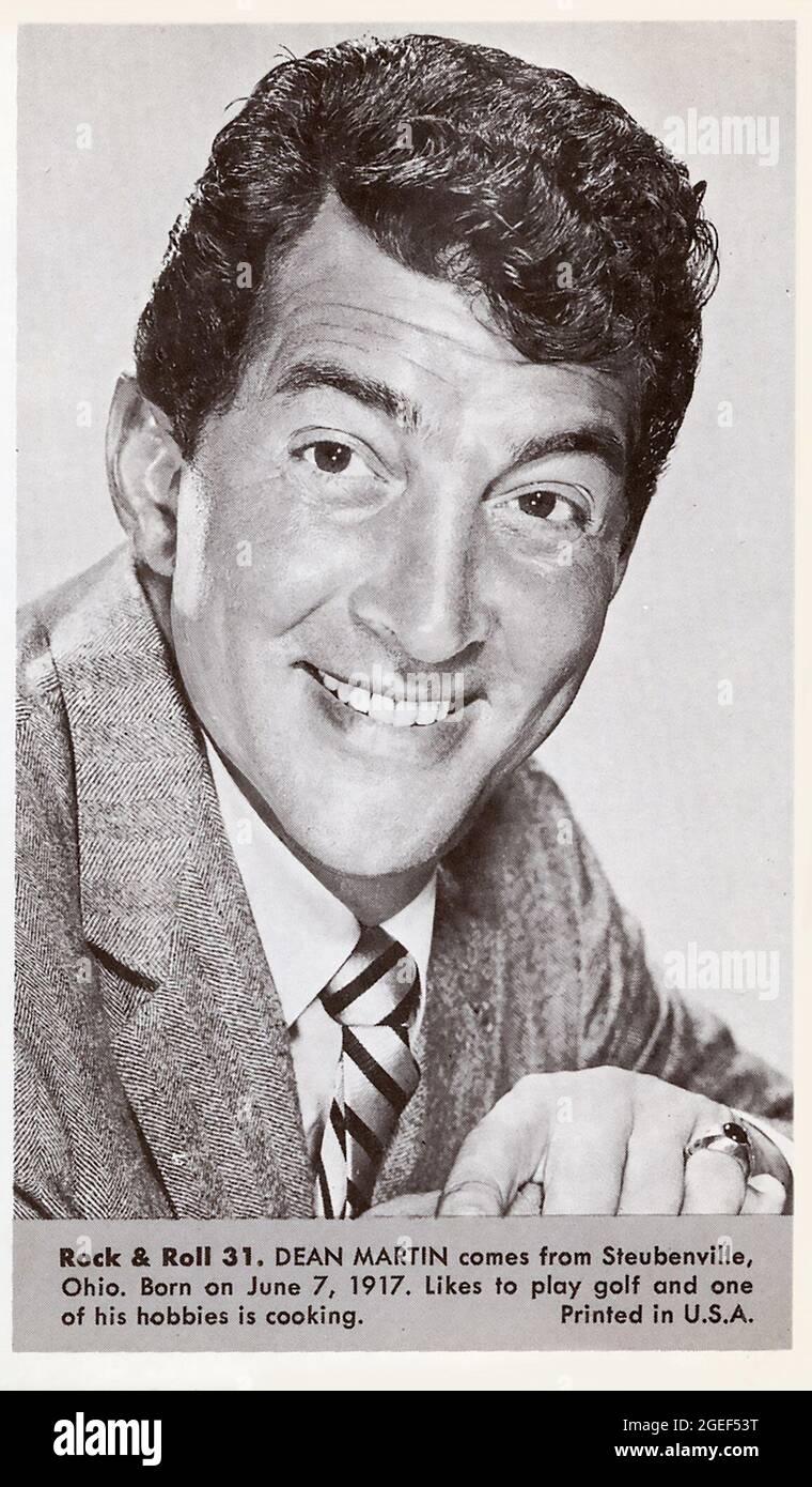 Collectible Exhibit Card of singer/ actor Dean Martin Stock Photo - Alamy