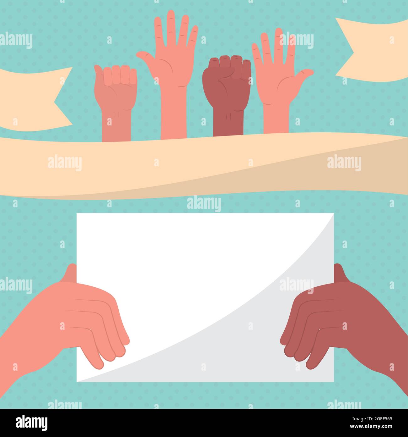 protest illustration with hands and poster Stock Vector Image & Art - Alamy