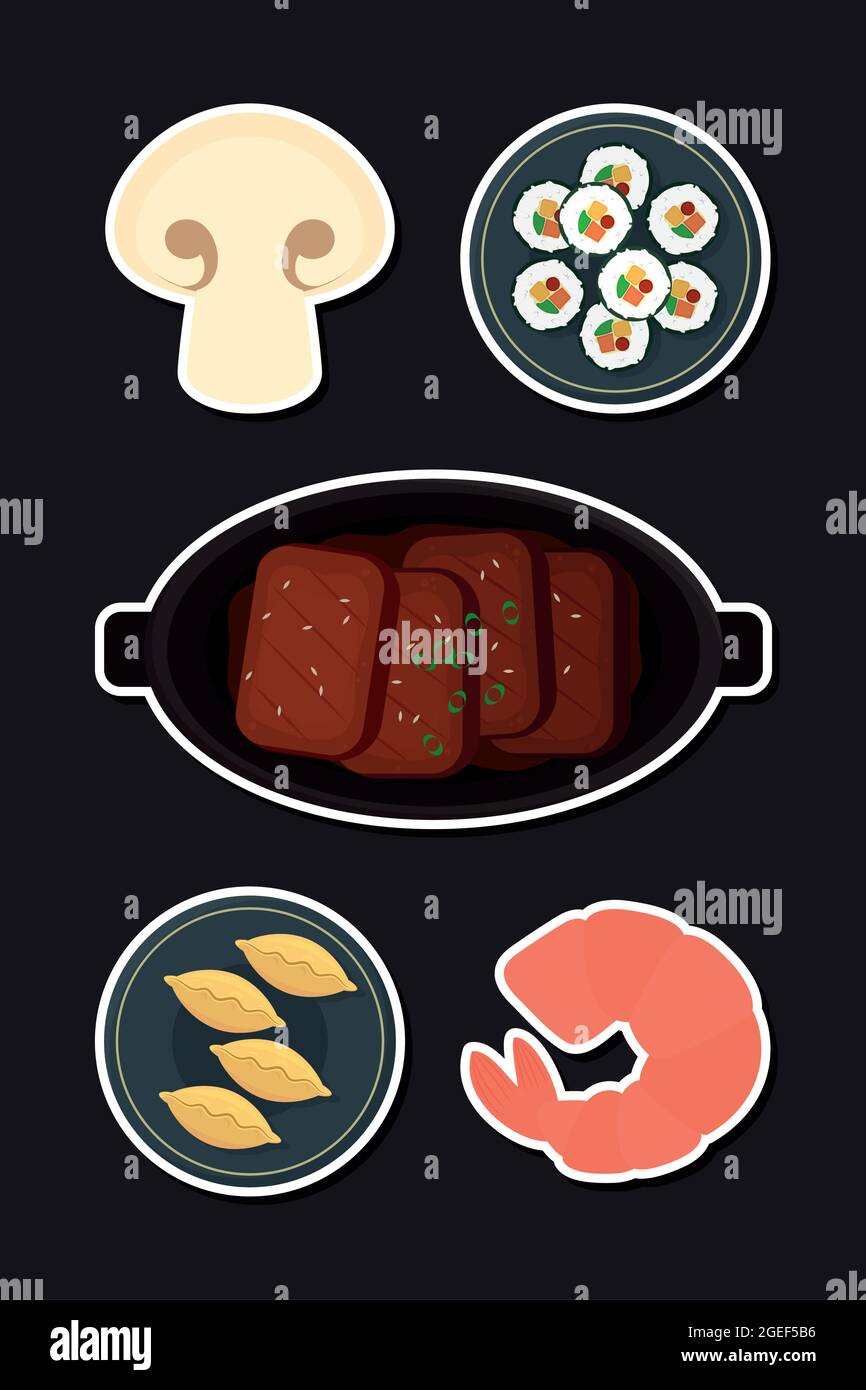delicious korean food icon set Stock Vector Image & Art - Alamy