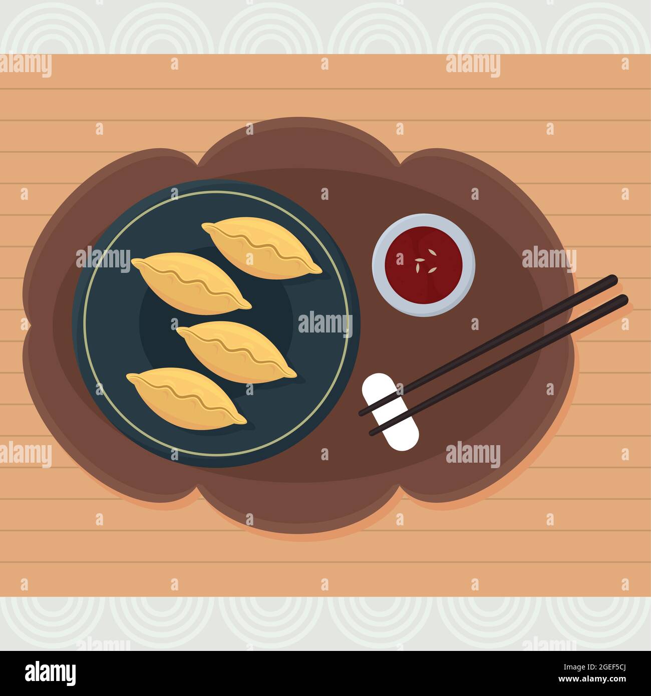 Korean mandu Stock Vector Images - Alamy
