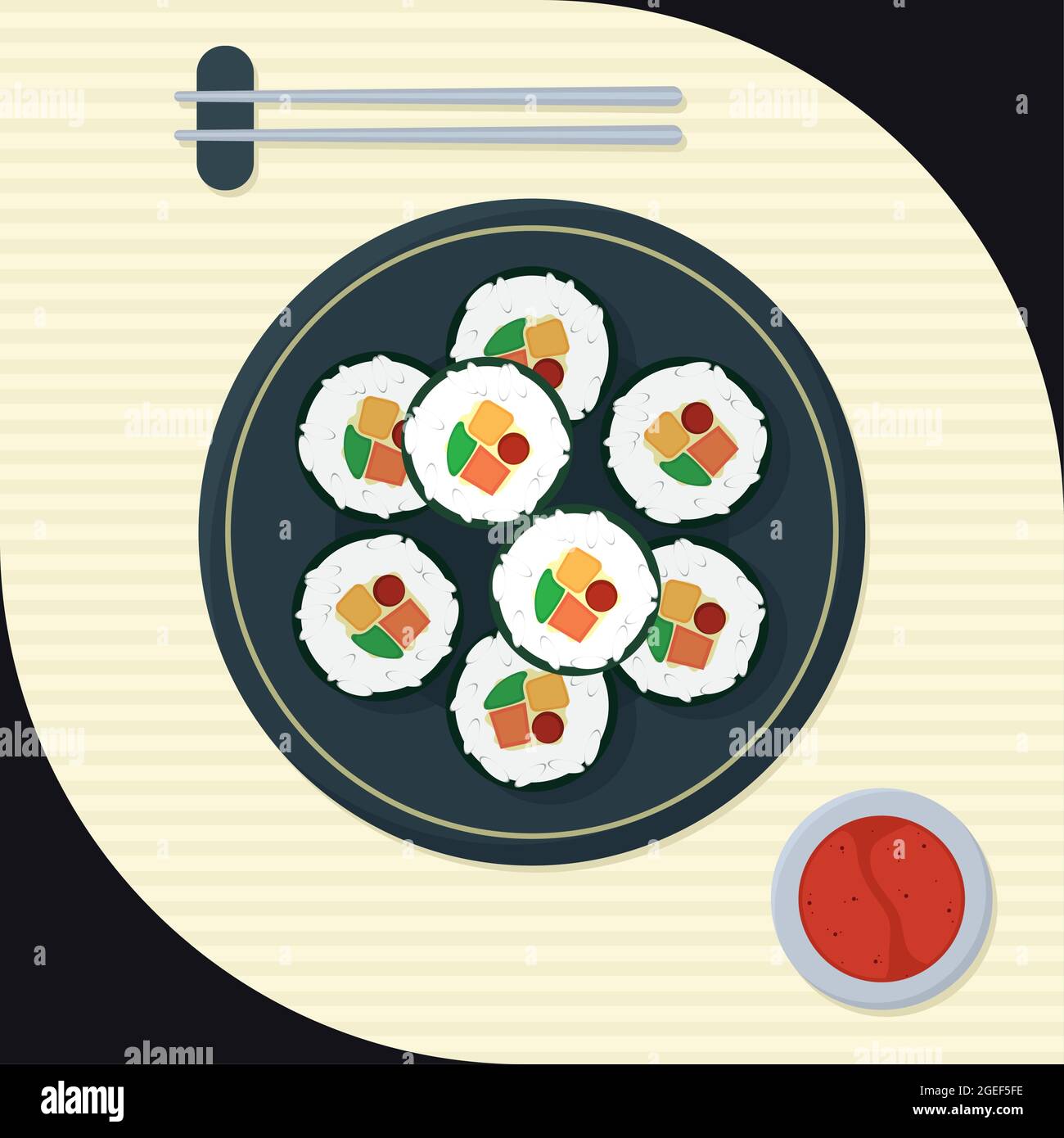 Kimbap korea Stock Vector Images - Alamy