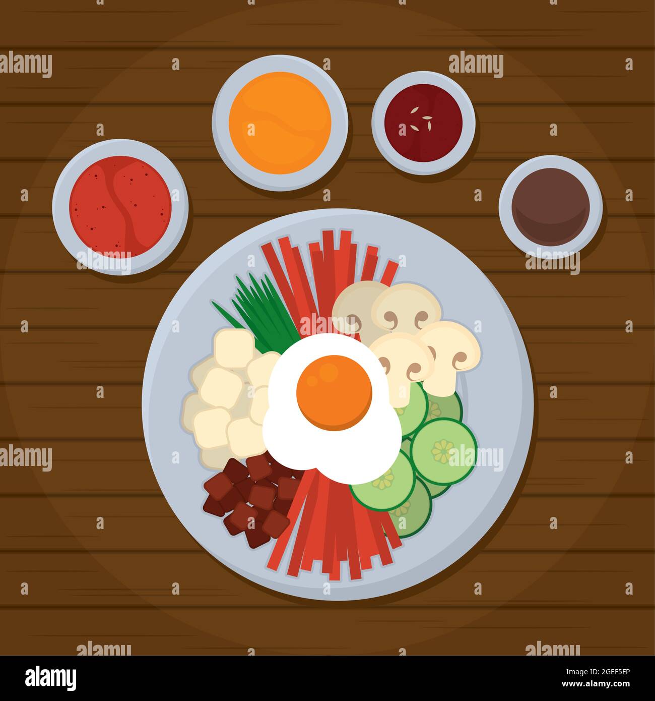 korean bibimbap dish illustration design Stock Vector Image & Art - Alamy