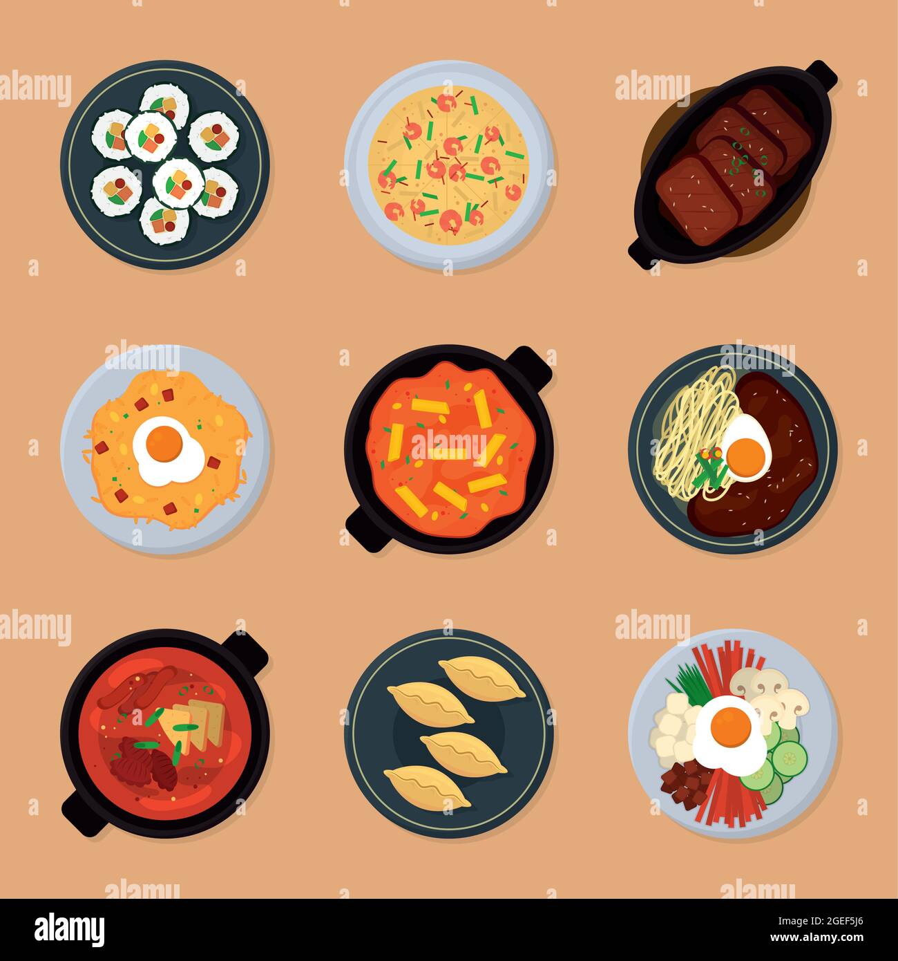 icon set of korean food Stock Vector Image & Art - Alamy