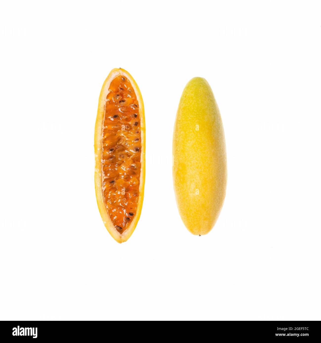 Exotic tropical organic curuba - Passiflora tripartita Stock Photo - Alamy