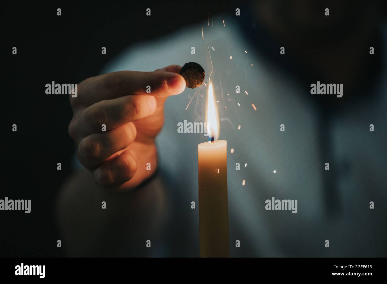 Burning flame on back background hi-res stock photography and images ...